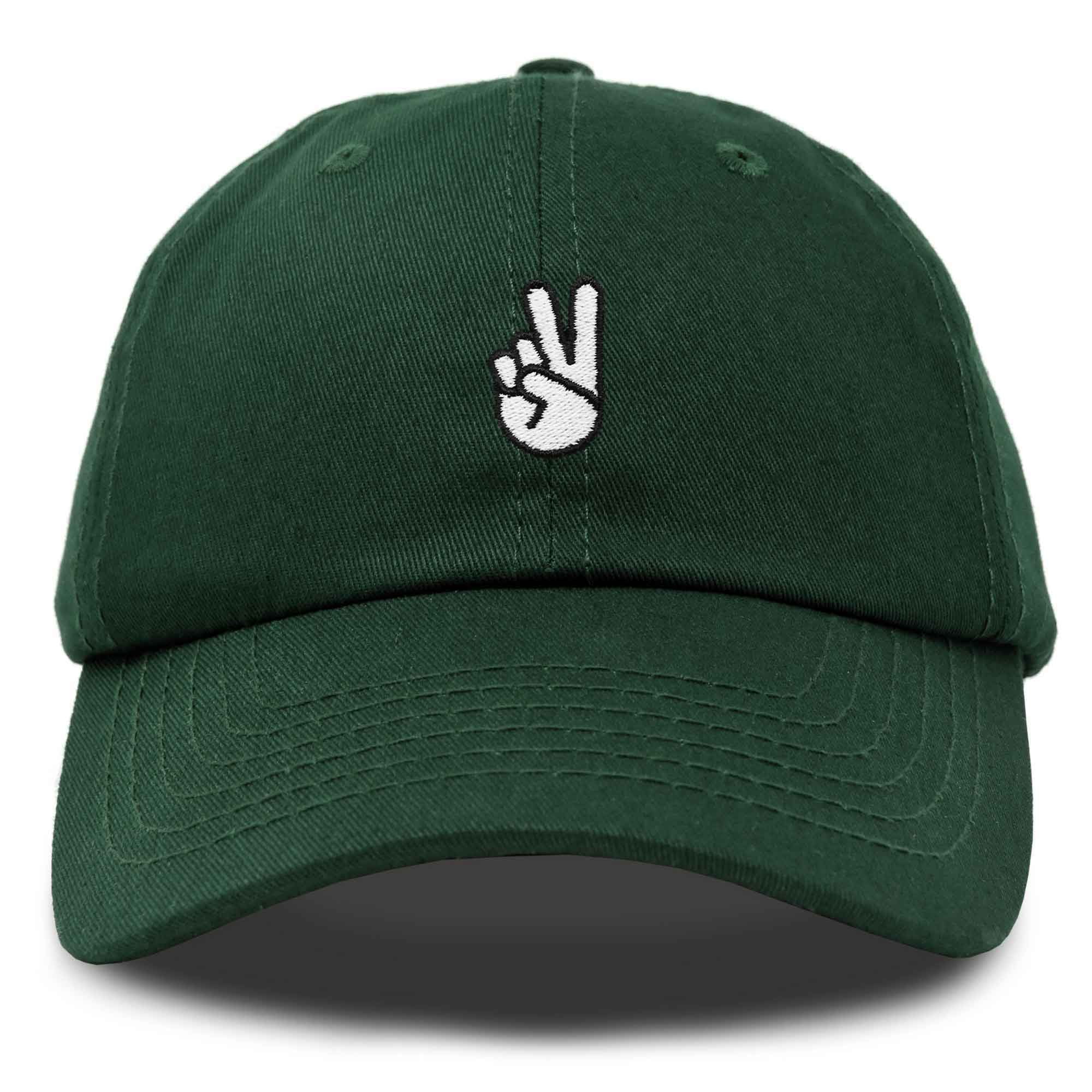 Dalix Peace Sign Embroidered V Cotton Dad Hat Baseball Cap Adjustable ...