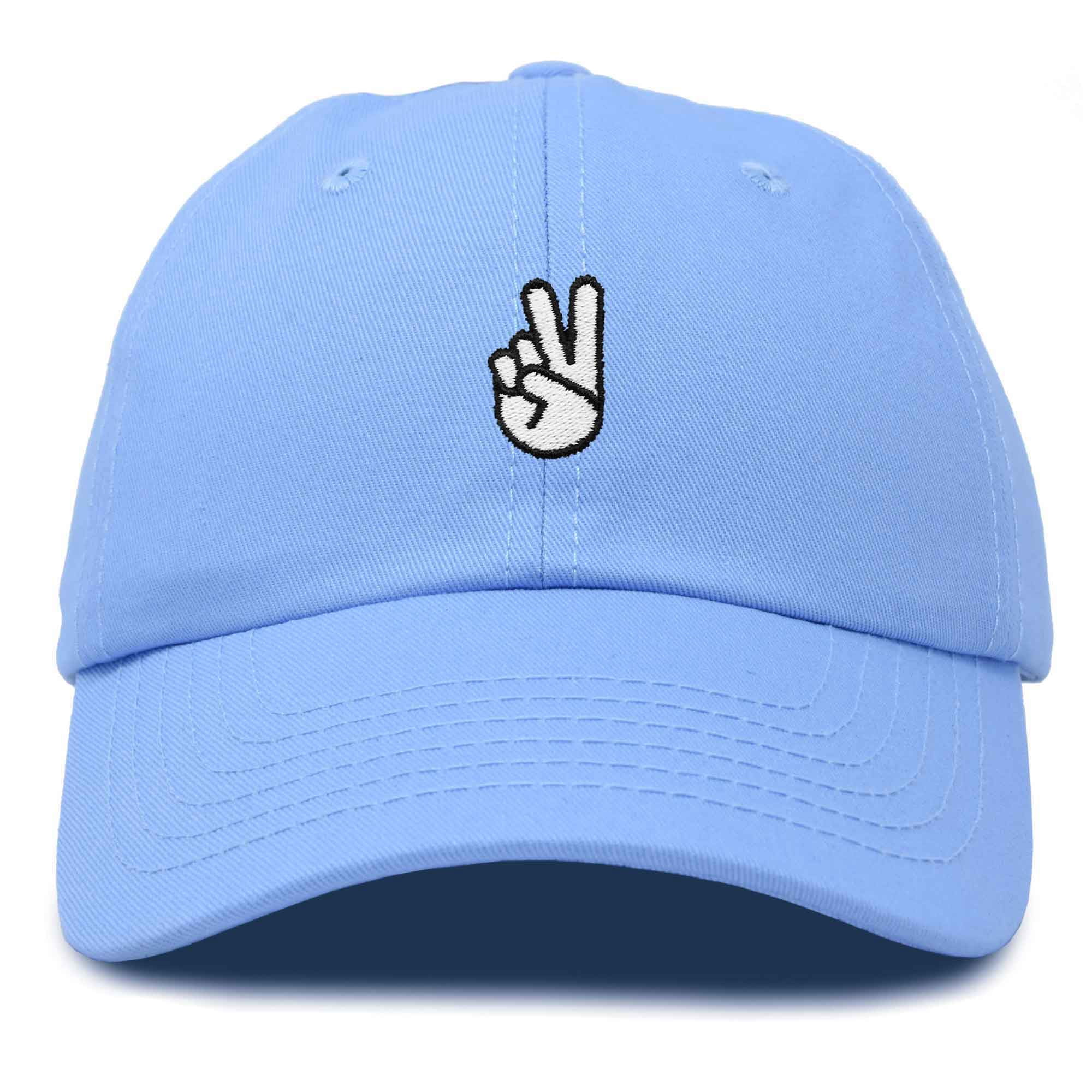 Dalix Peace Sign Embroidered V Cotton Dad Hat Baseball Cap Adjustable ...