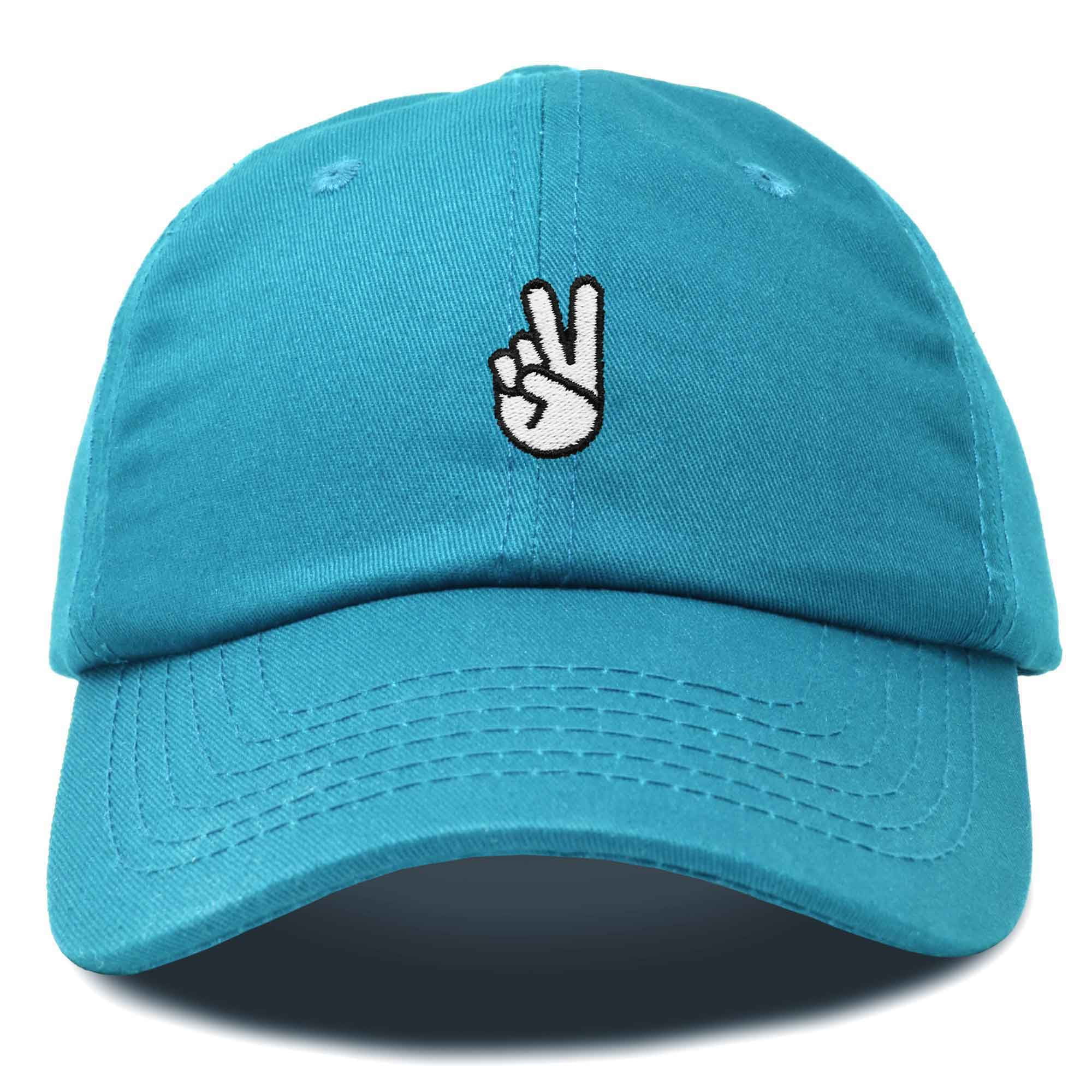 Dalix Peace Sign Embroidered V Cotton Dad Hat Baseball Cap Adjustable ...
