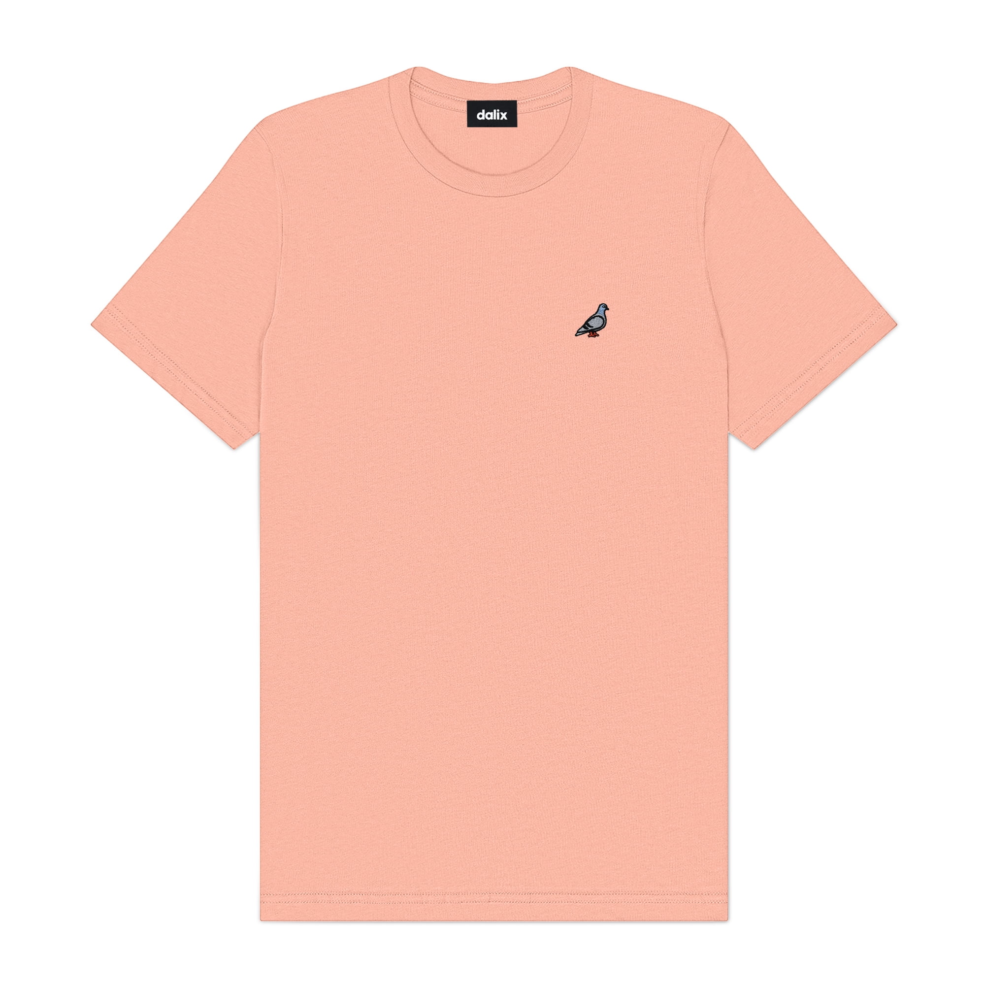 Dalix Pigeon Embroidered Cotton Tee Lightweight Jersey Mens in Sunset L ...