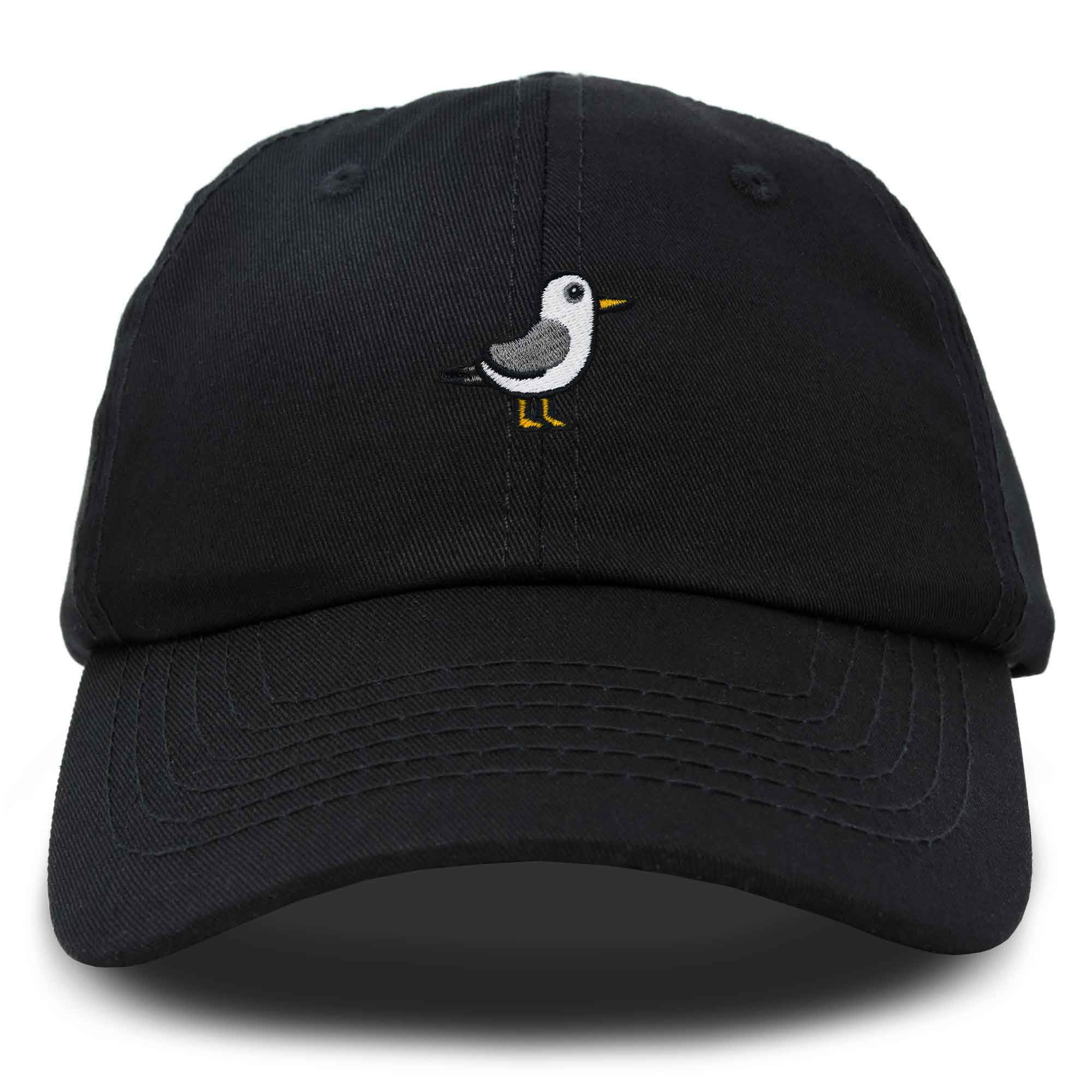 Dalix Seagull Embroidered Cap Cotton Baseball Hat Bird Womens in Black ...