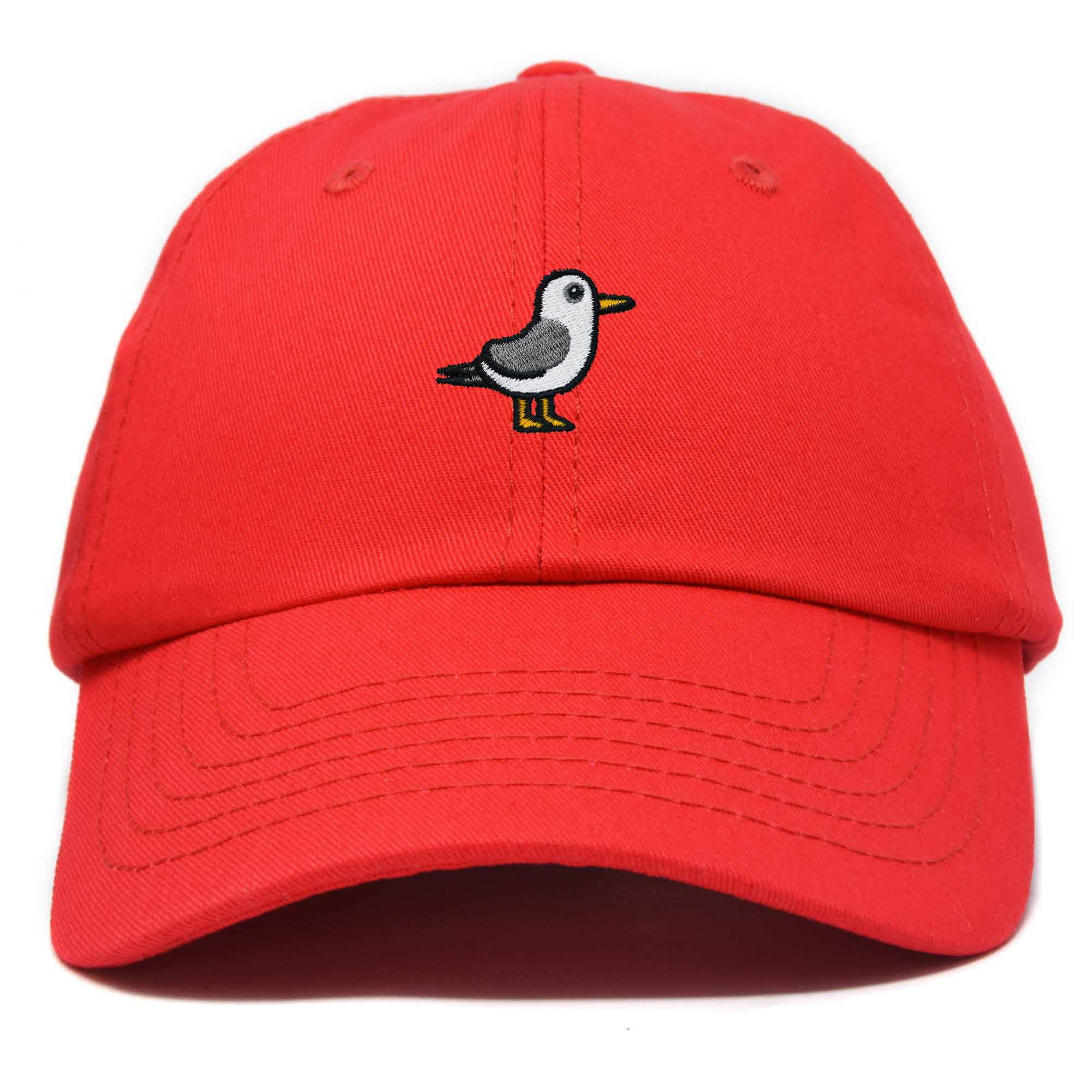 Dalix Seagull Embroidered Cap Cotton Baseball Hat Bird Womens in Red ...