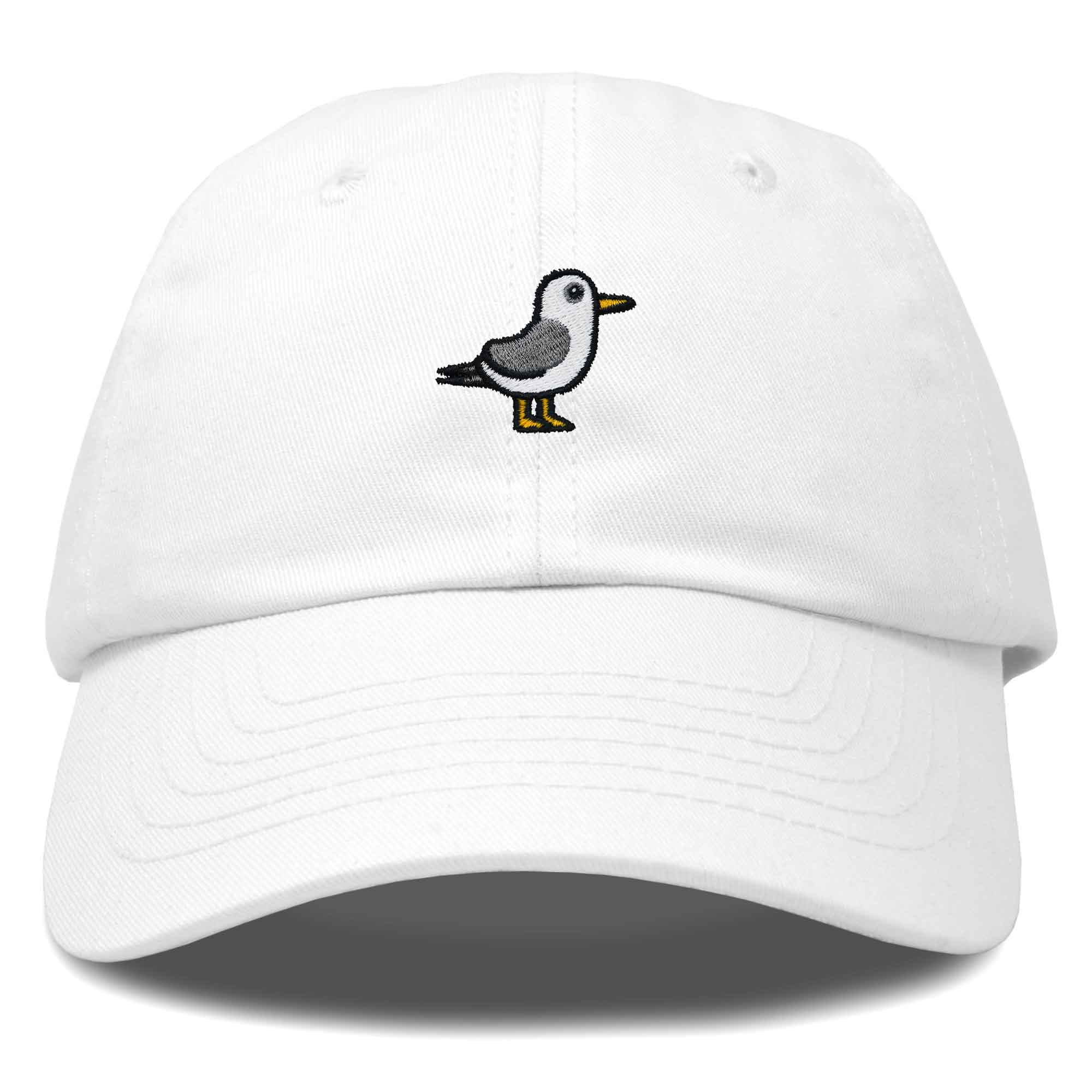 Dalix Seagull Embroidered Cap Cotton Baseball Hat Bird Womens in White ...