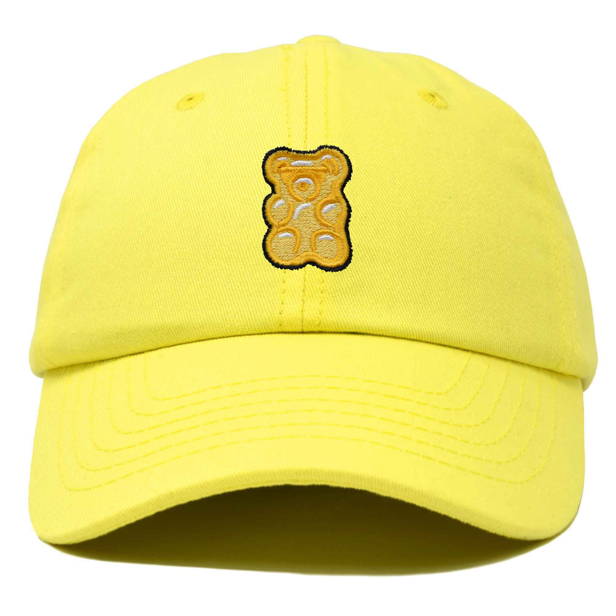 Dalix Yellow Gummy Embroidered Cotton Dad Hat Baseball Cap Adjustable ...