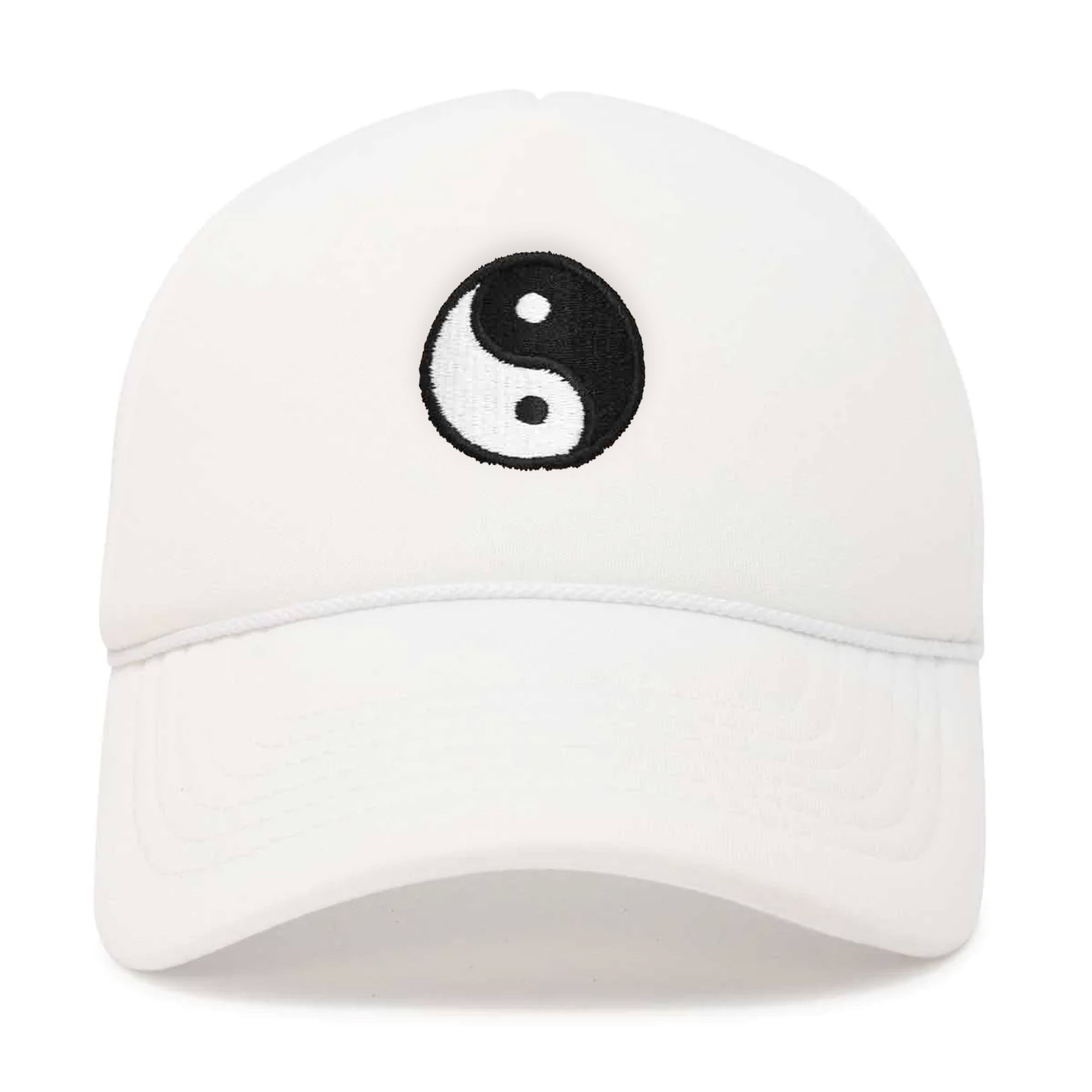 Dalix Yin and Yang Embroidered Mesh Trucker Hat in White - Walmart.com
