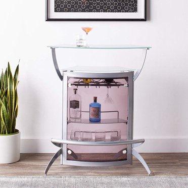 "Bowery Hill Contemporary Glass Home Bar, Living Room Furniture with ...