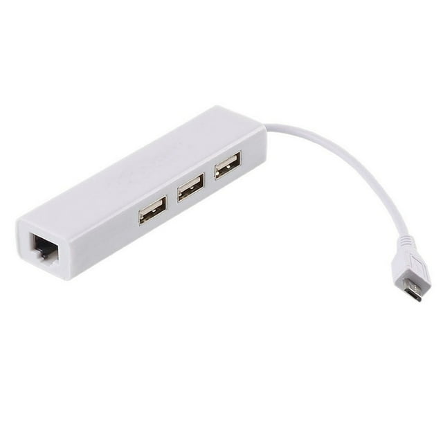 Hevirgo 3 Port Micro USB 2 0 HUB to RJ45 Network Ethernet Adapter for ...