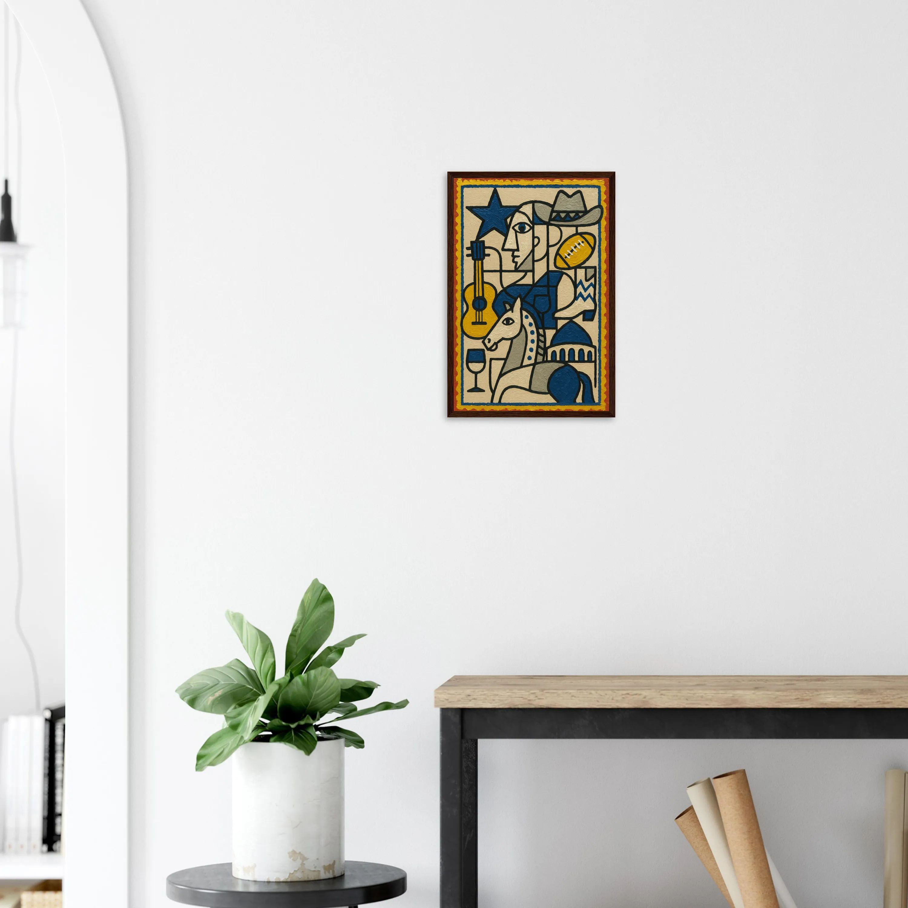 Dallas Abstract Cubist Collage Wall Art Print - Walmart.com