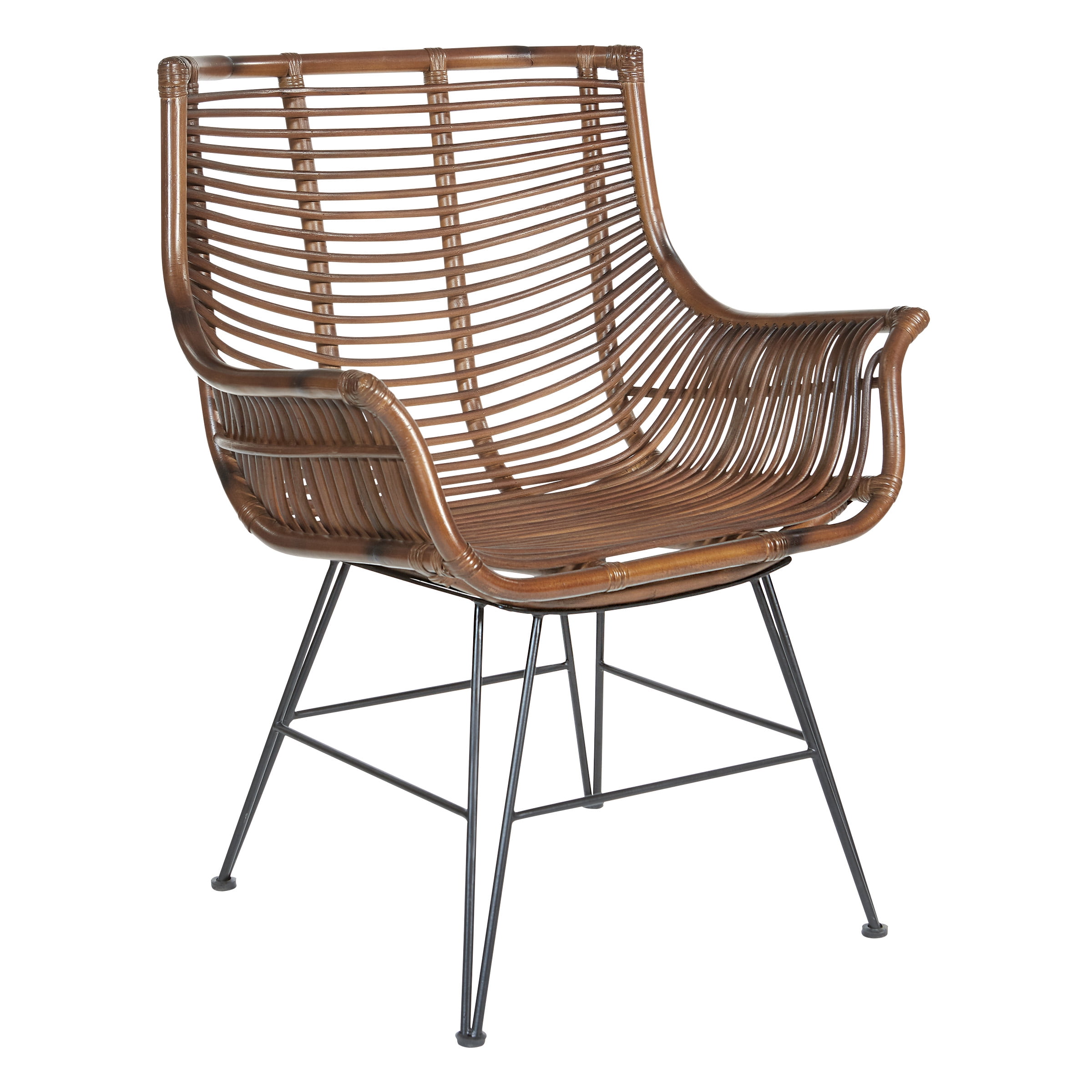 Dallas Chair with Brown Stained Rattan Frame Fully Assembled - Walmart.com