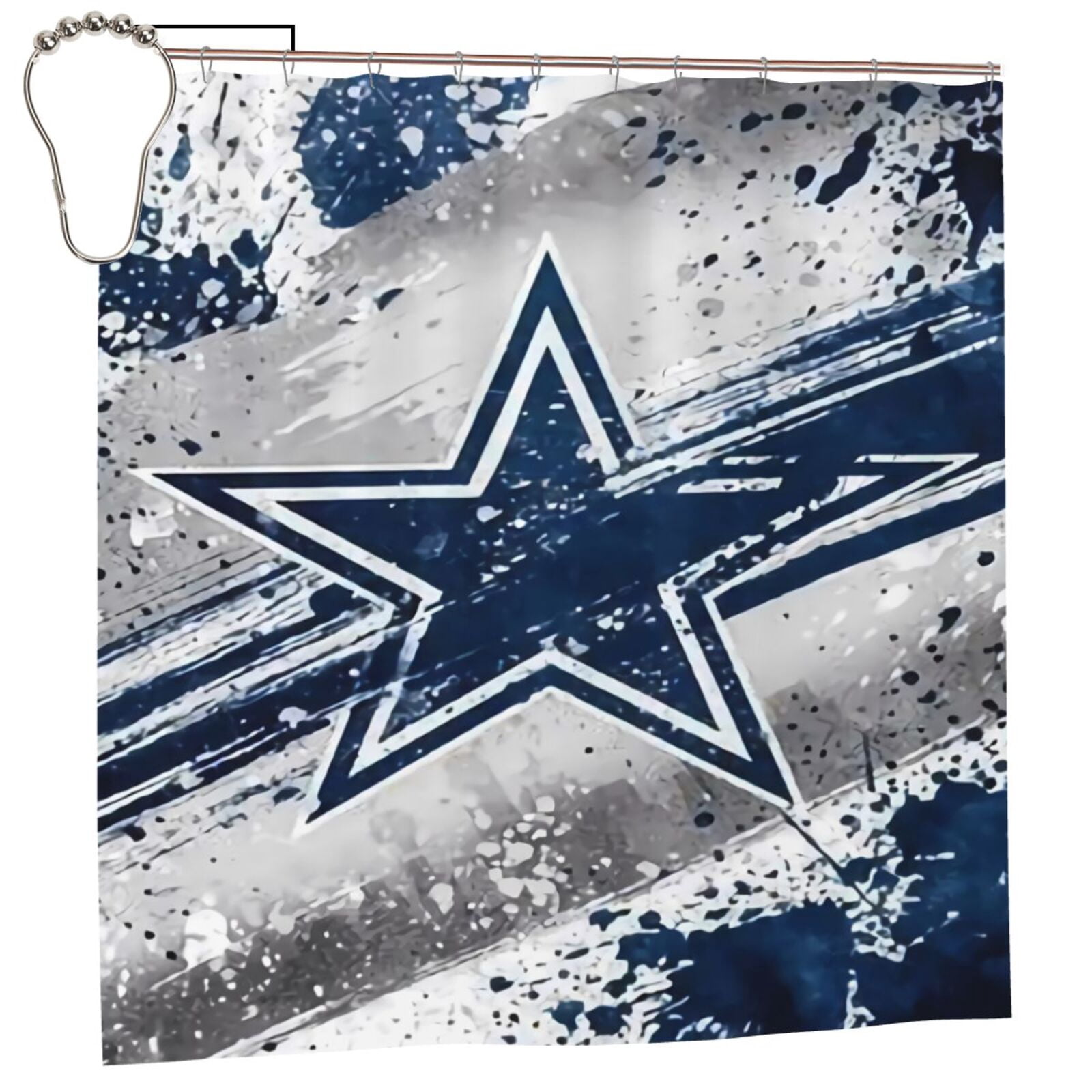 Dallas City 72x72inch shower curtain, football team themed bathroom set ...