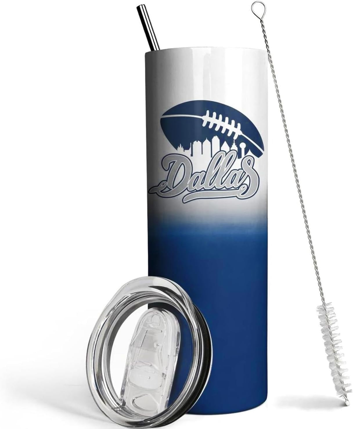 Dallas Classic Stainless Steel Tumbler with Lid and Straw, City ...