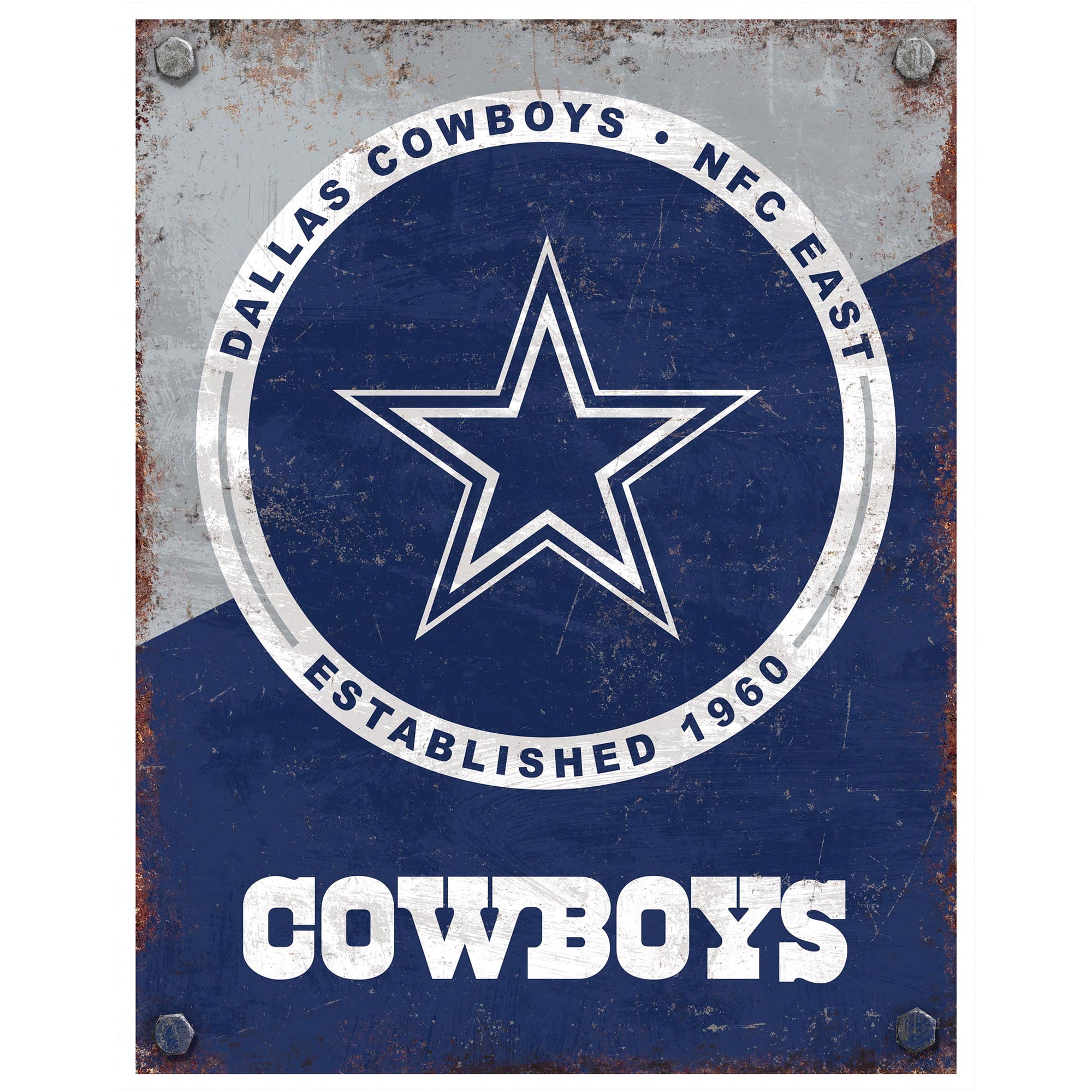 Dallas Cowboys 13" x 20" Two-Tone Established Date Metal Sign - Walmart.com