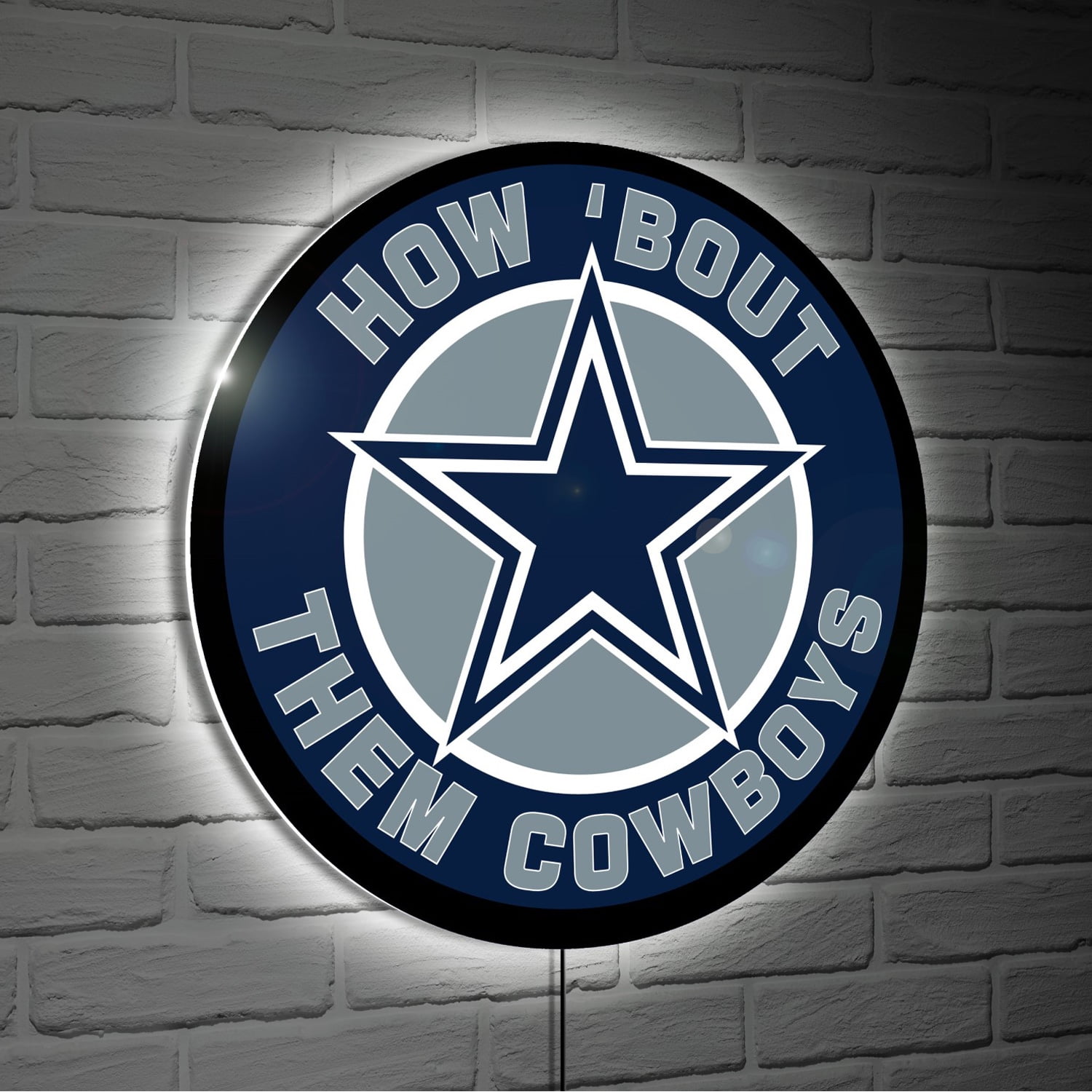 Dallas Cowboys 23" LED Retro Logo Round Wall Sign - Walmart.com