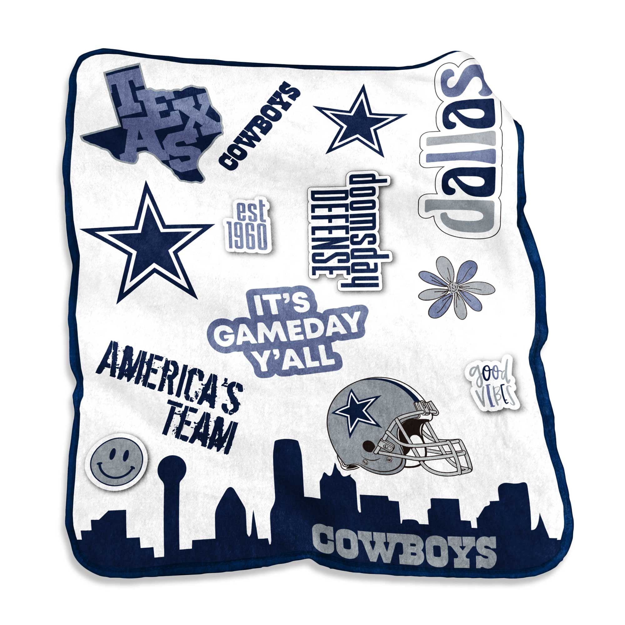 Dallas Cowboys 50'' x 60'' Native Raschel Plush Throw Blanket - Walmart.com