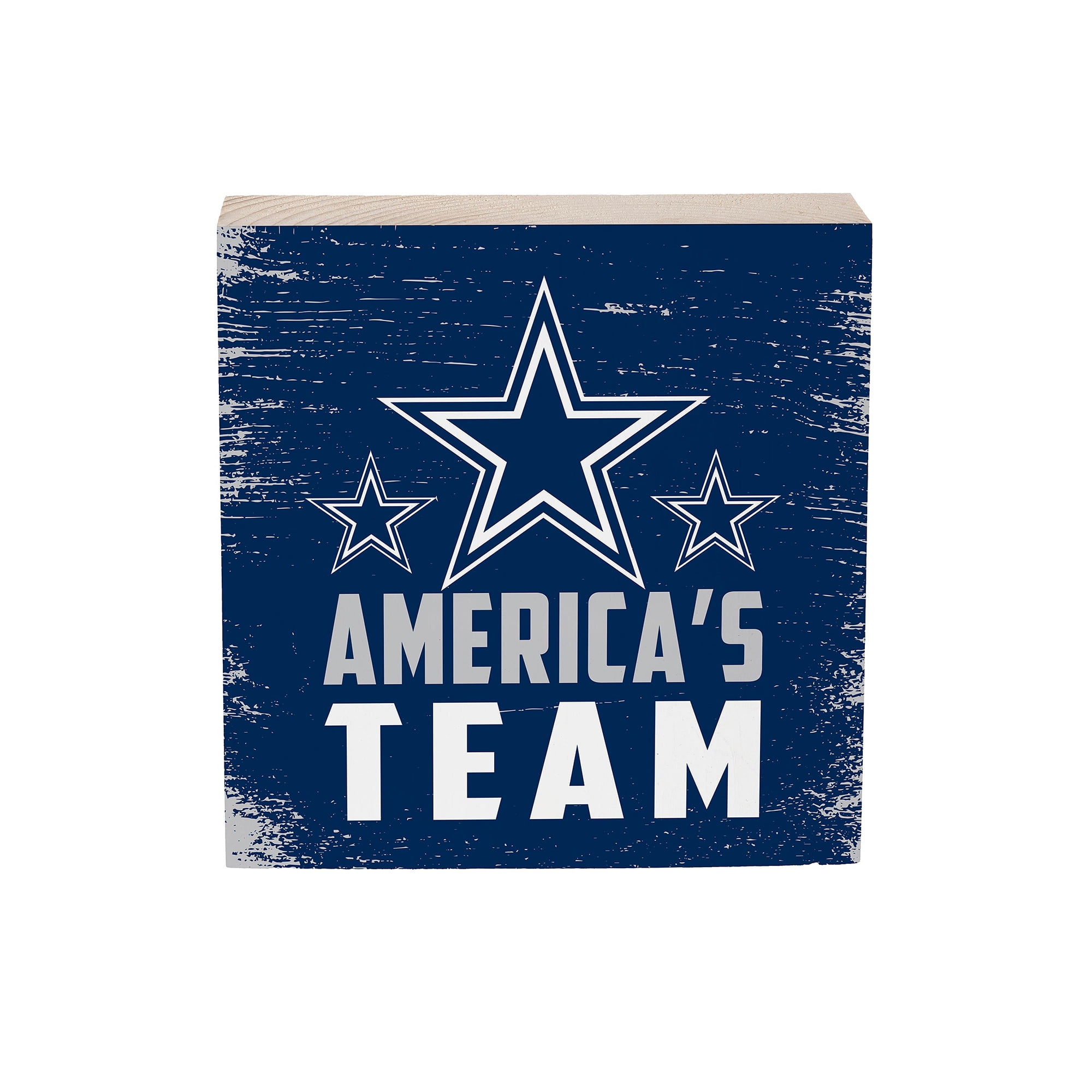 Dallas Cowboys 6" Square Fan Chant Wood Block Shelf Sign - Walmart.com