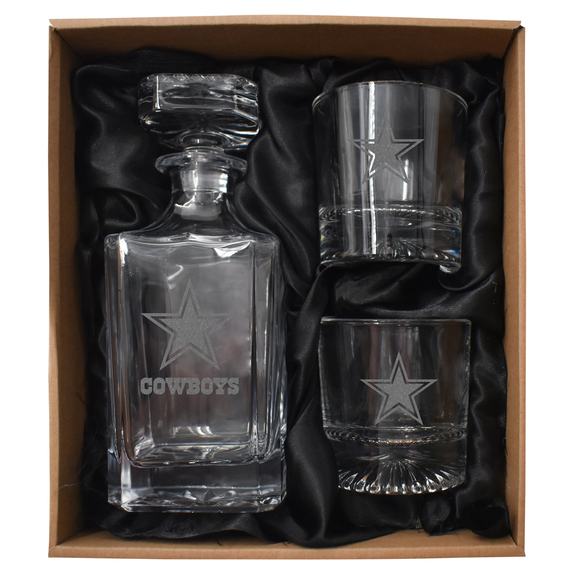 Dallas Cowboys Decanter & Two Rocks Glasses Set - Walmart.com