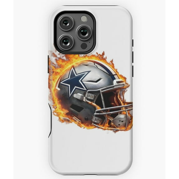Dallas Cowboys Flaming Football Helmet Phone Case for iPhone 16 15 14 ...