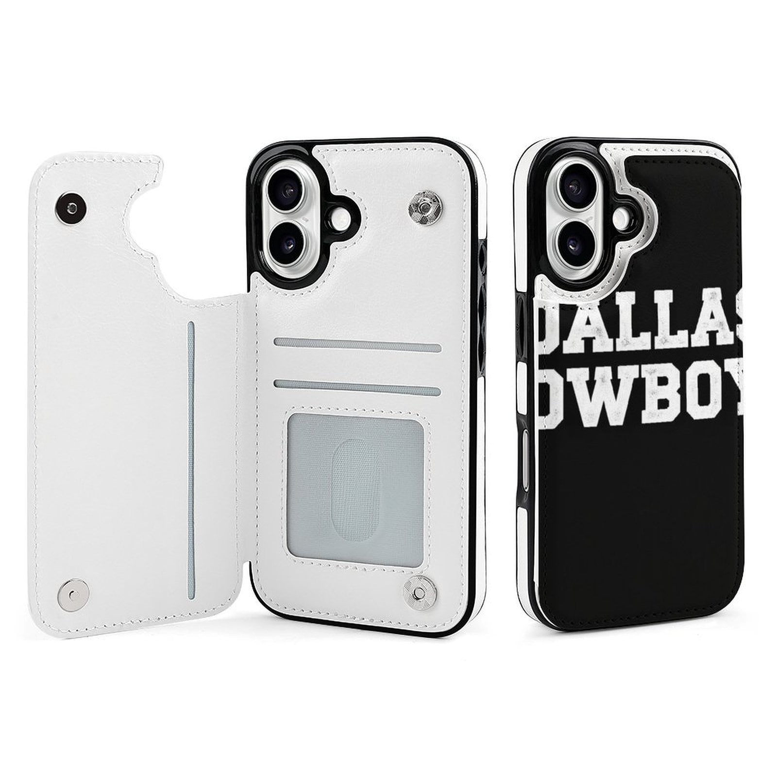 Dallas Cowboys Logo Print-2 Leather Wallet Case for iPhone 15 14 13 12 ...