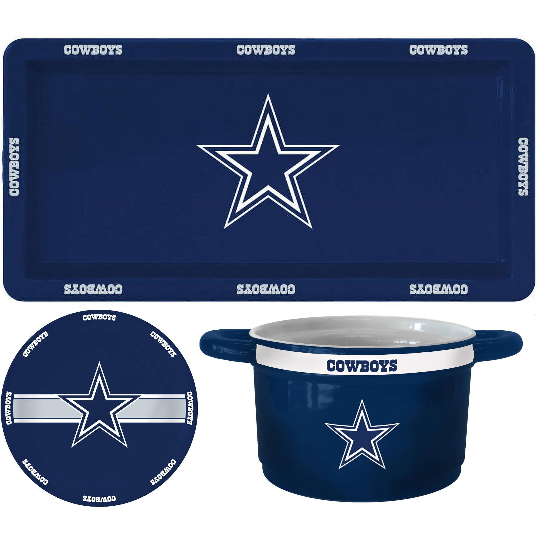 Dallas Cowboys Ceramic Serving Set - NFL Time Platter & Bowl - Walmart.com