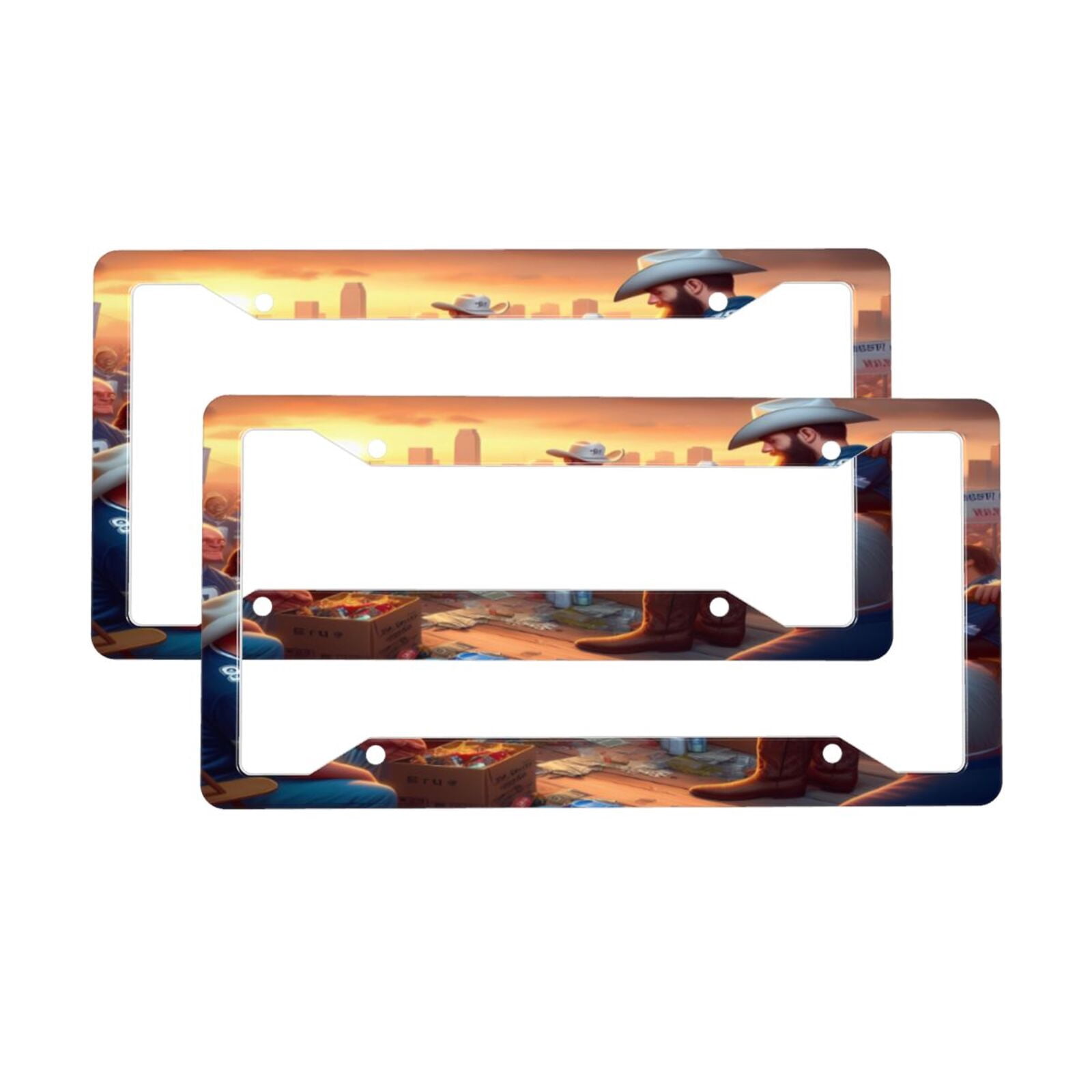 Dallas Custom 4-Hole Football License Plate Frame (Set of 2 ...