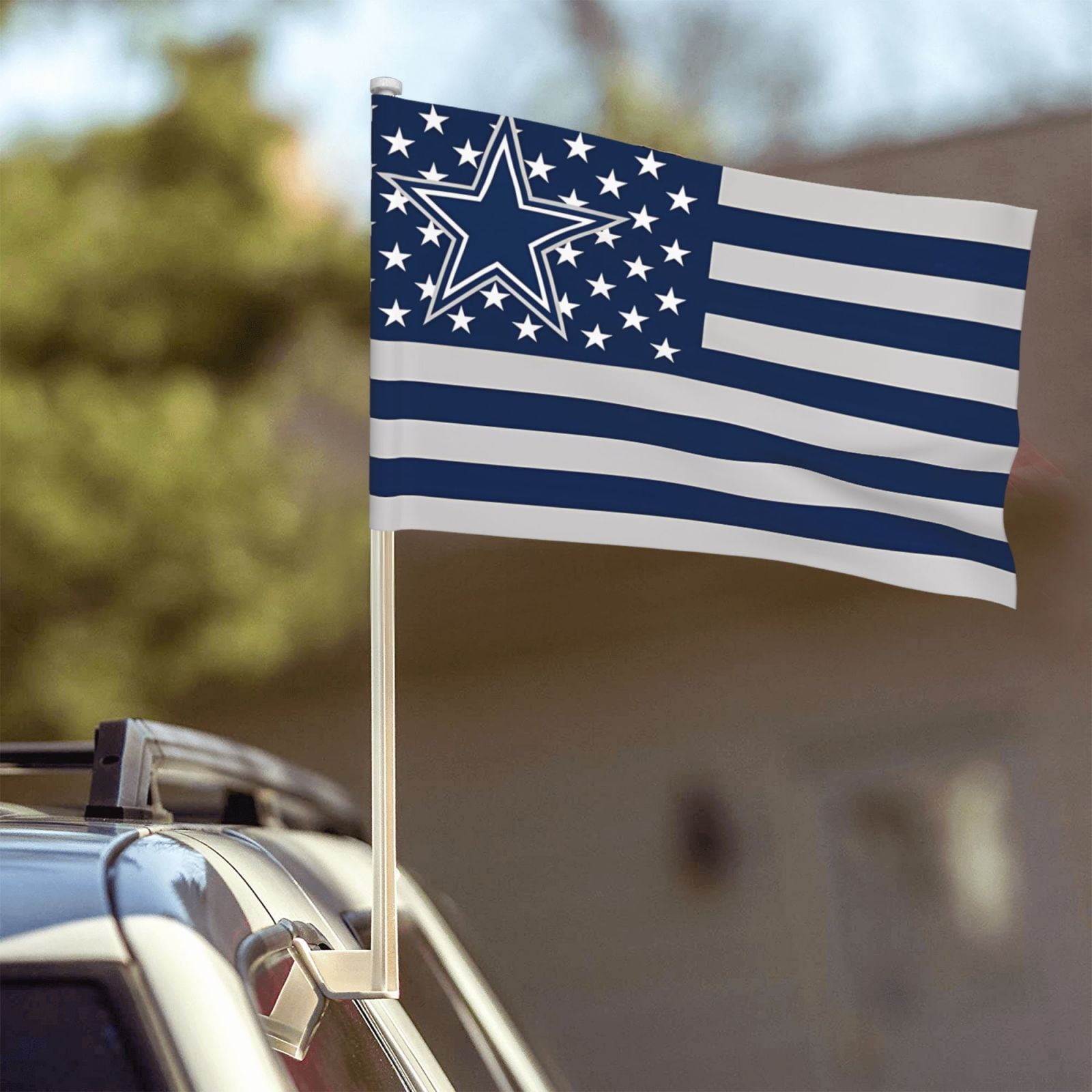 Dallas Custom Car Flag 12" x 18", Football Team Fan Game Day Themed ...