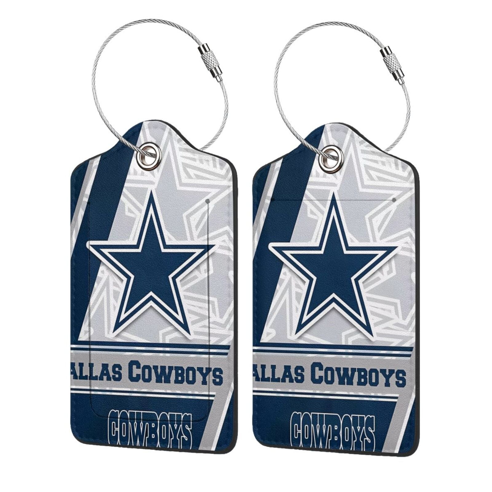 Dallas Customized leather luggage tag with stainless steel ring ...