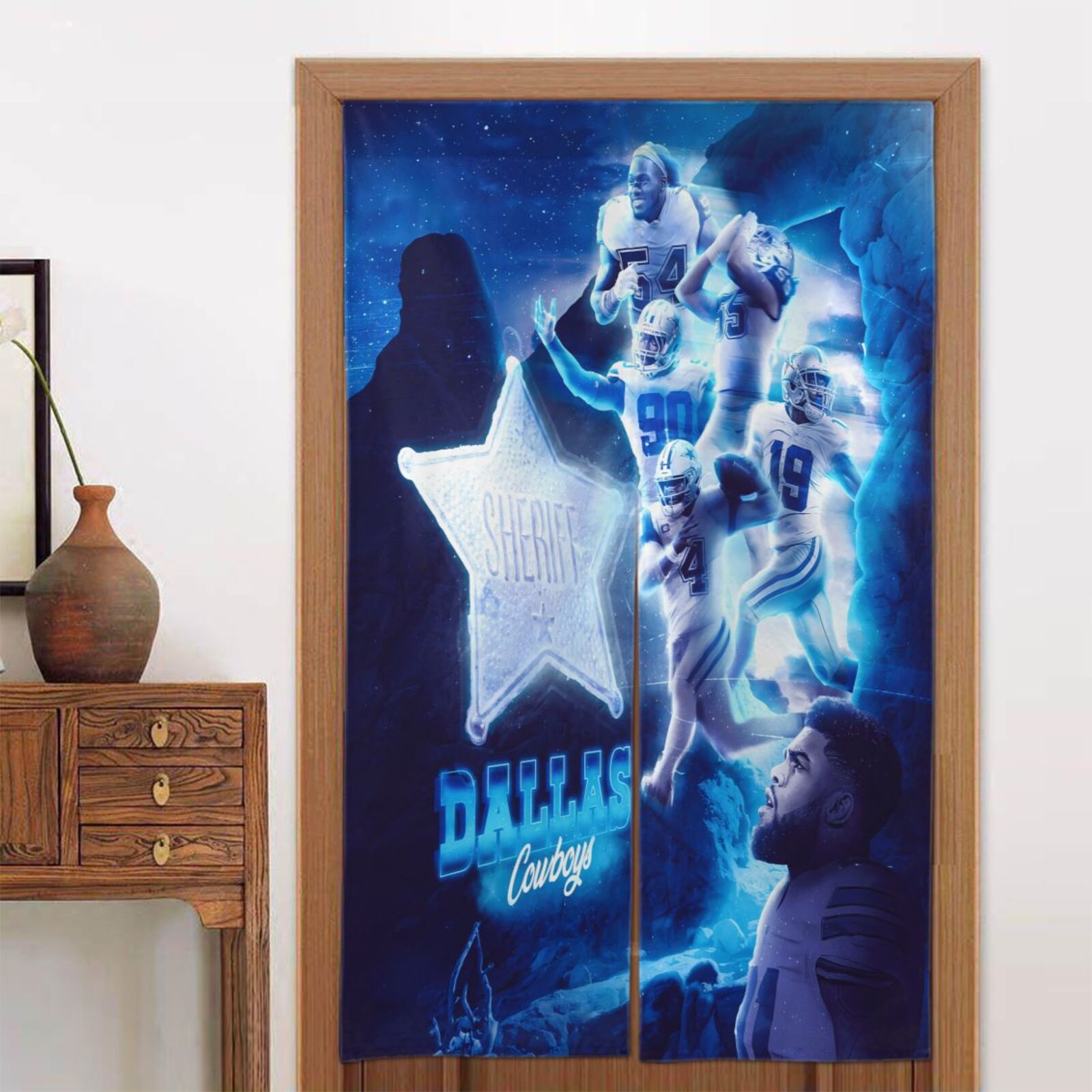Dallas Door Curtain 34" x 56", Football Team Themed Blackout Door ...