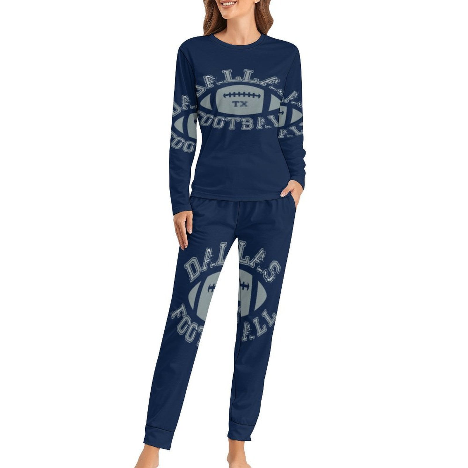Dallas Football Team Sling（3） Pajamas Woman 2 Piece Vintage Pajamas Set ...