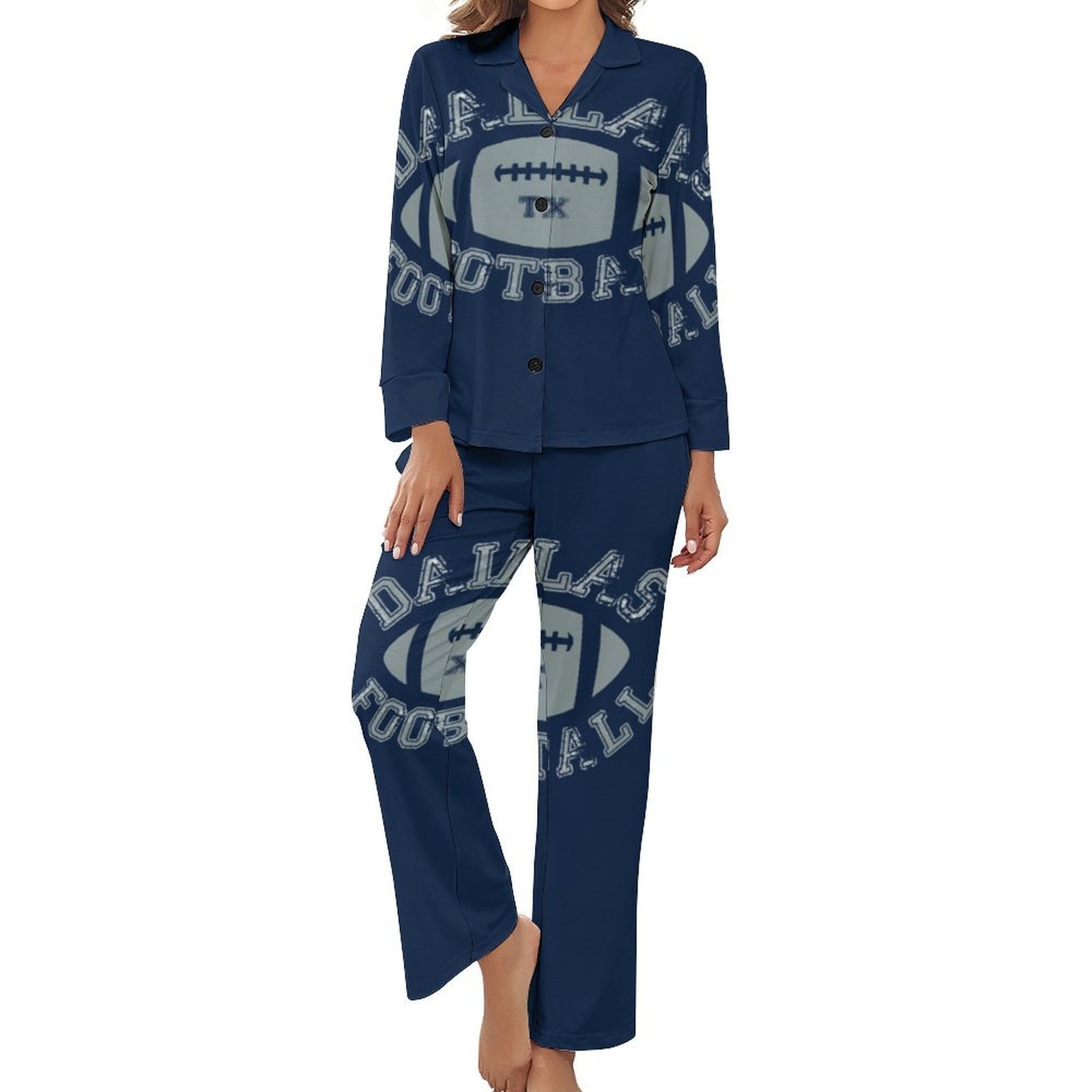 Dallas Football Team Sling（3） Pajamas Woman Vintage Pajamas Set 2 Piece ...