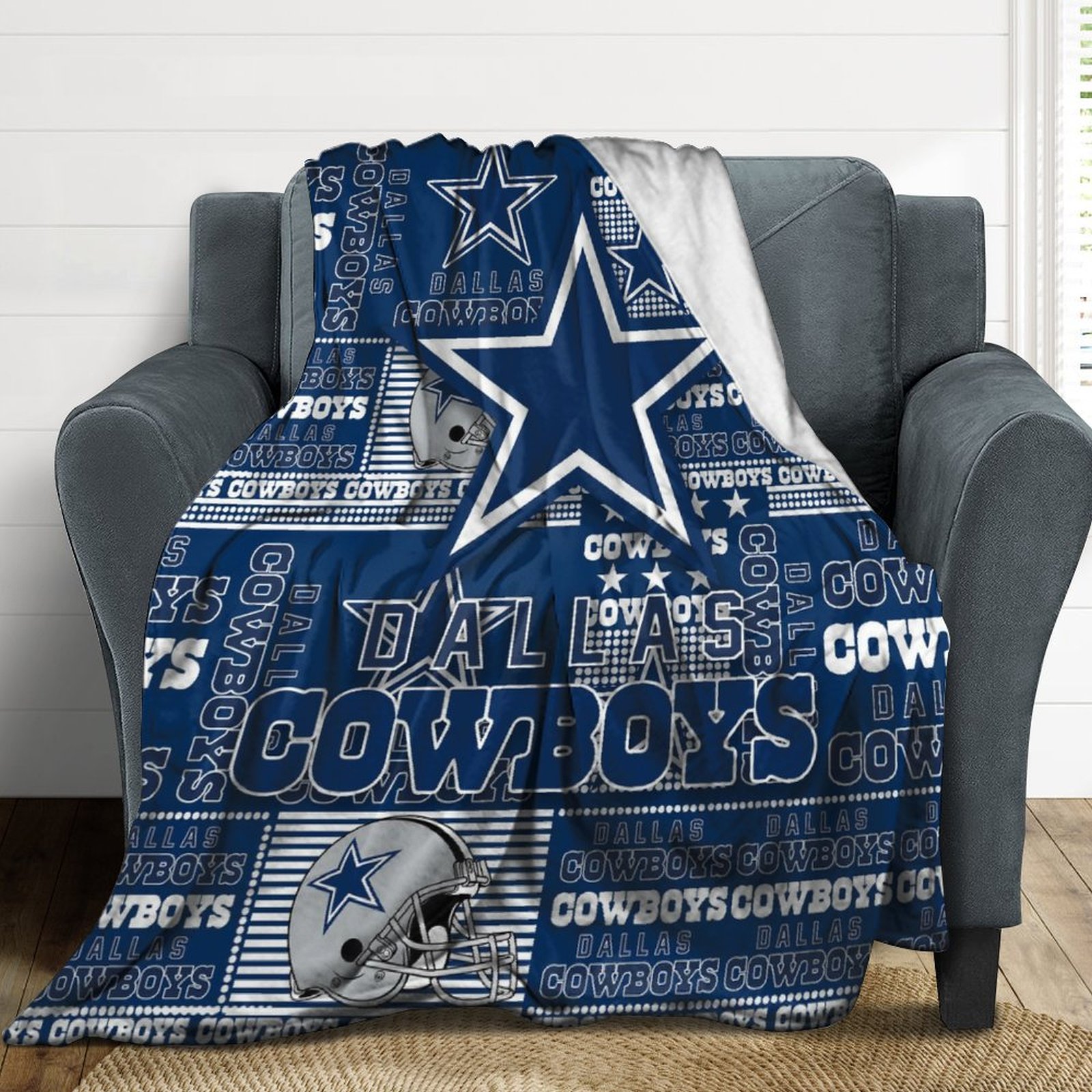 Dallas Football Throw Blanket Personalized Flannel Blanket for Living ...