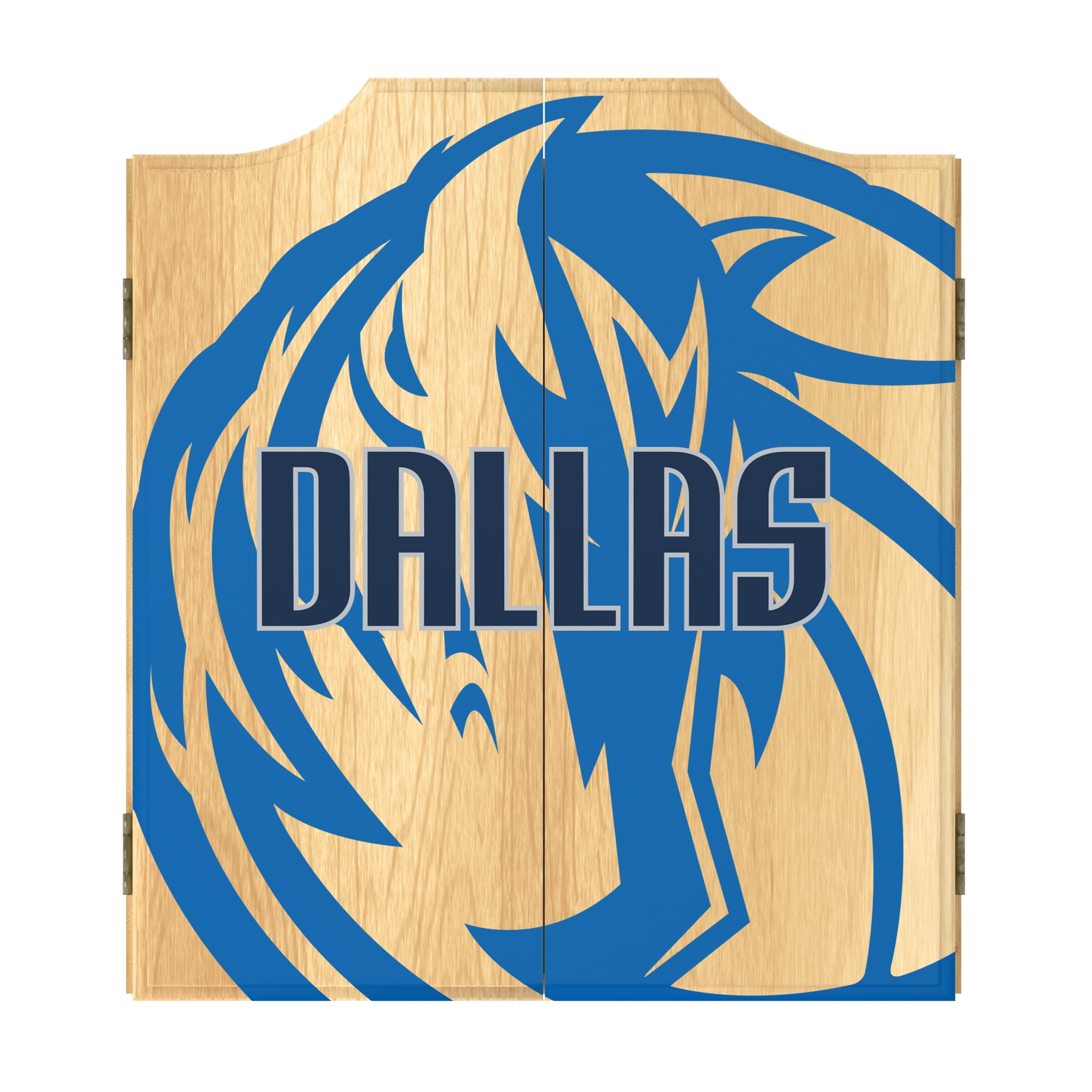 Dallas Mavericks Fade Dart Board Cabinet Set with 6 Steel Tip Darts ...