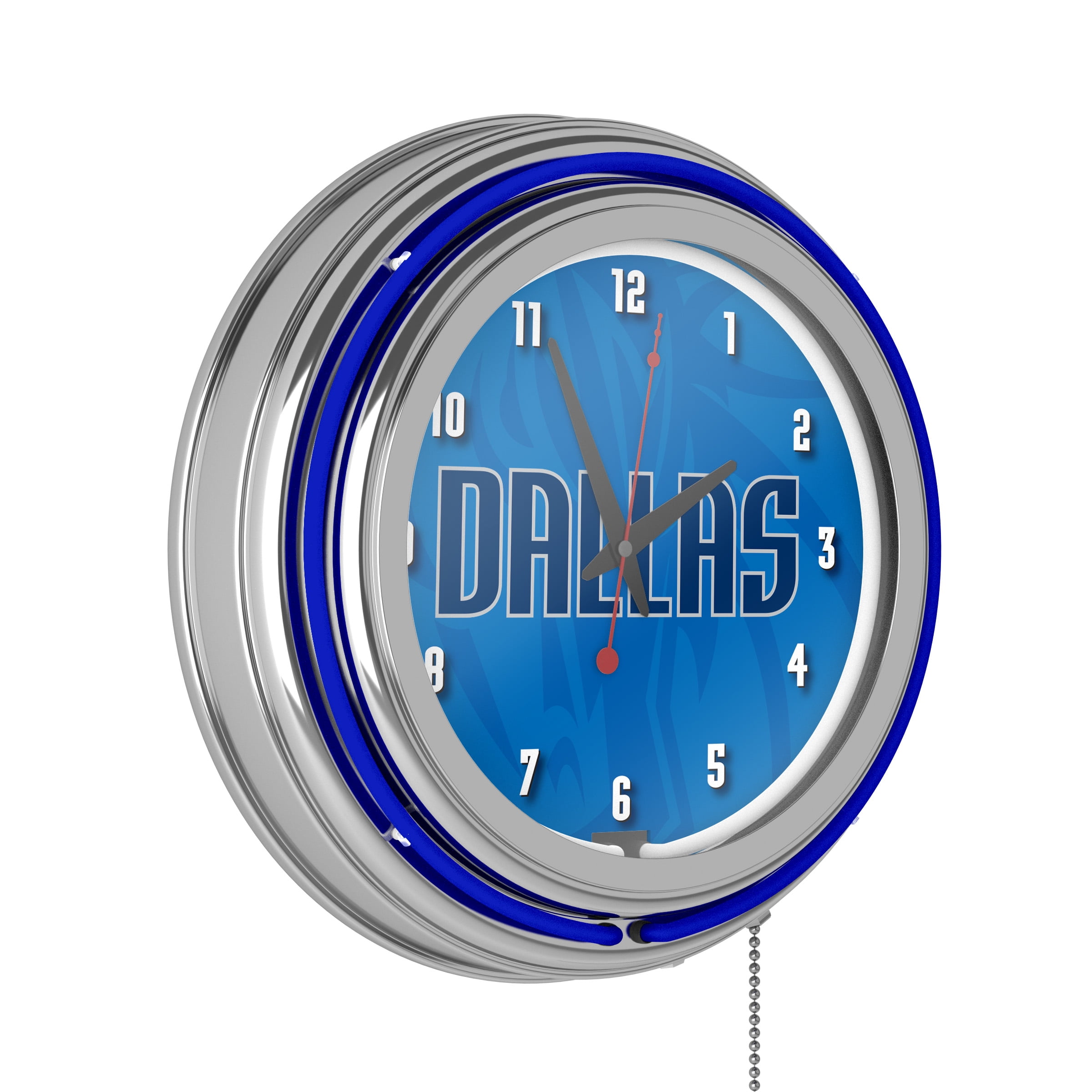 Dallas Mavericks Fade Retro Neon Analog Wall Clock with Pull Chain ...
