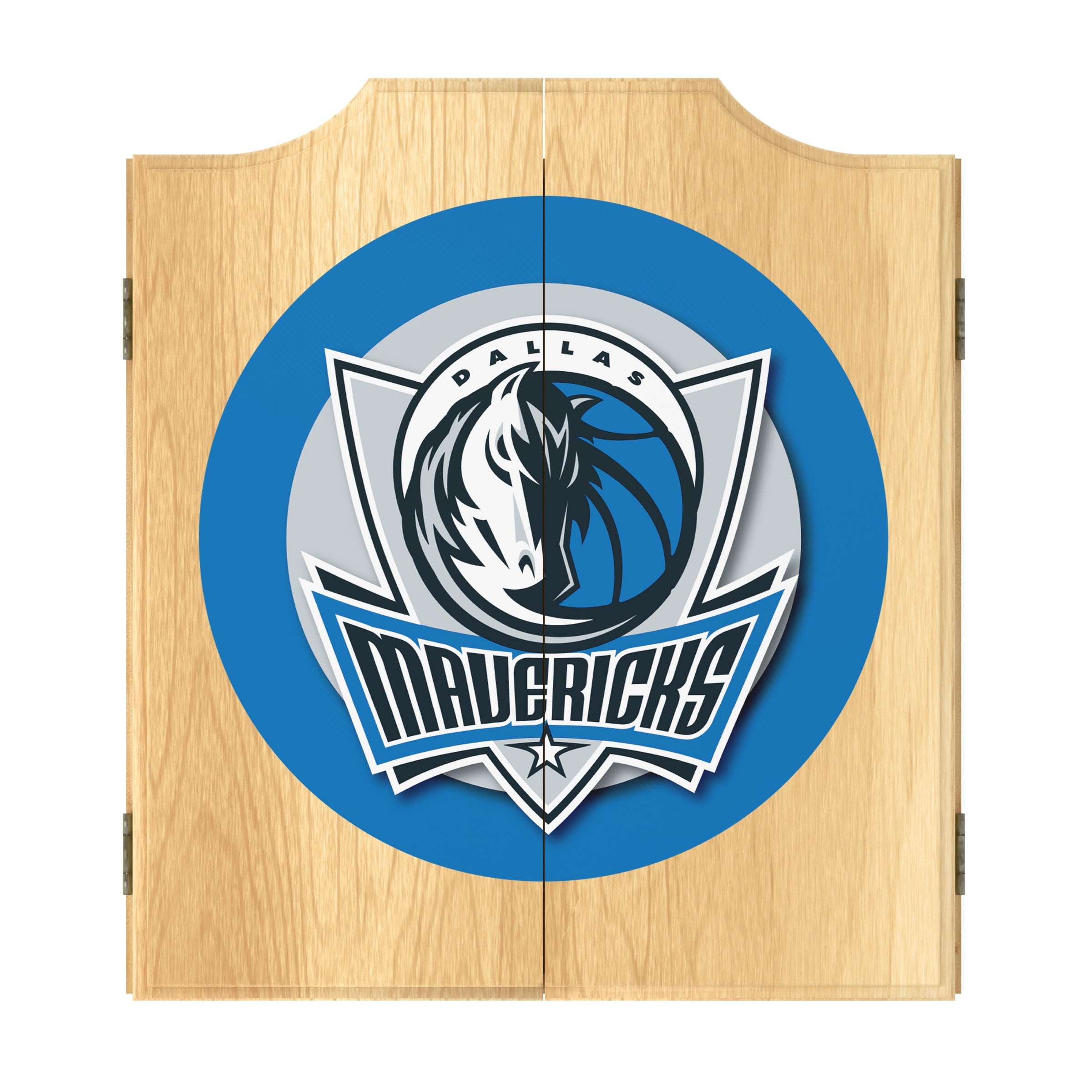 Dallas Mavericks Logo Dart Board Cabinet Set with 6 Steel Tip Darts ...
