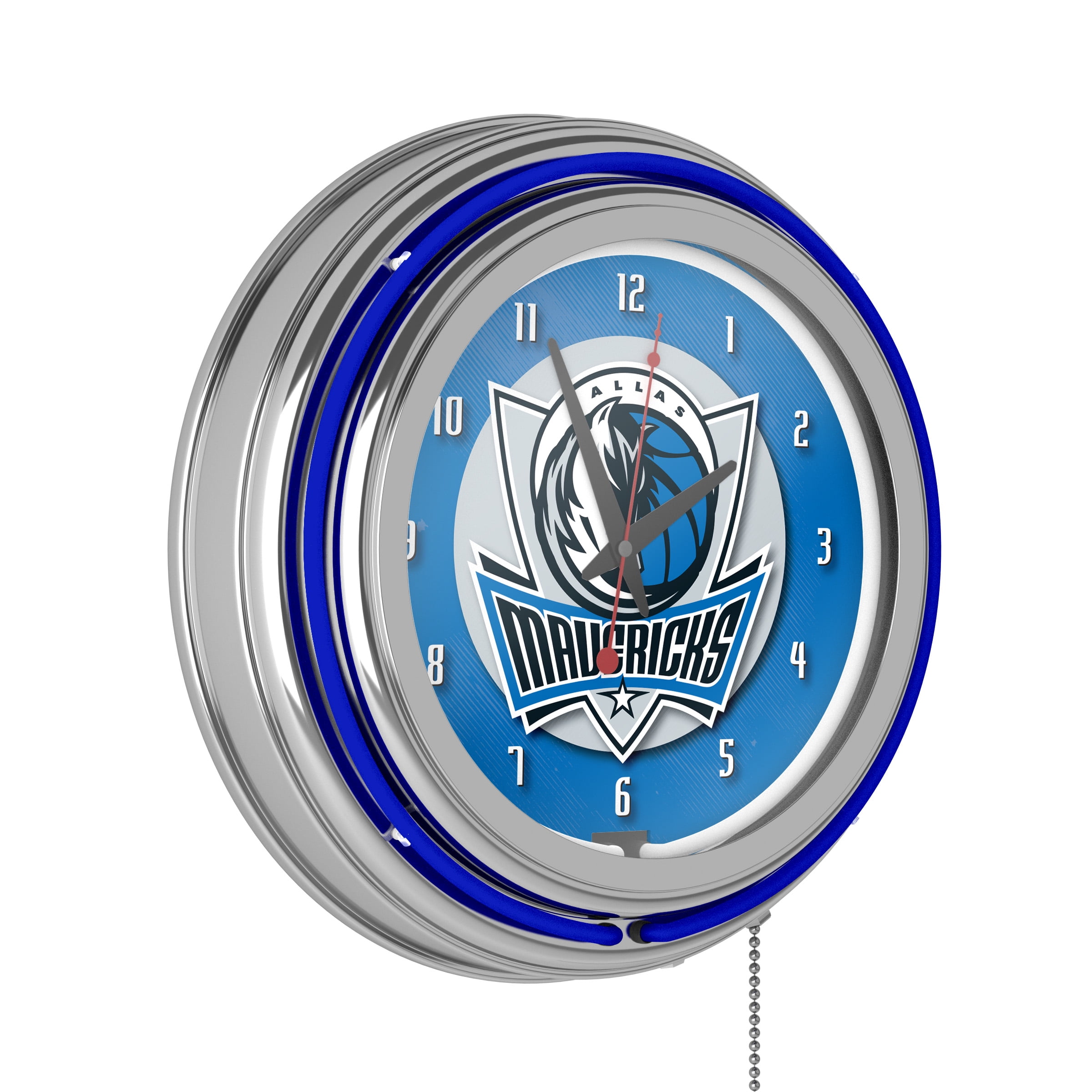 Dallas Mavericks Logo Retro Neon Analog Wall Clock with Pull Chain ...