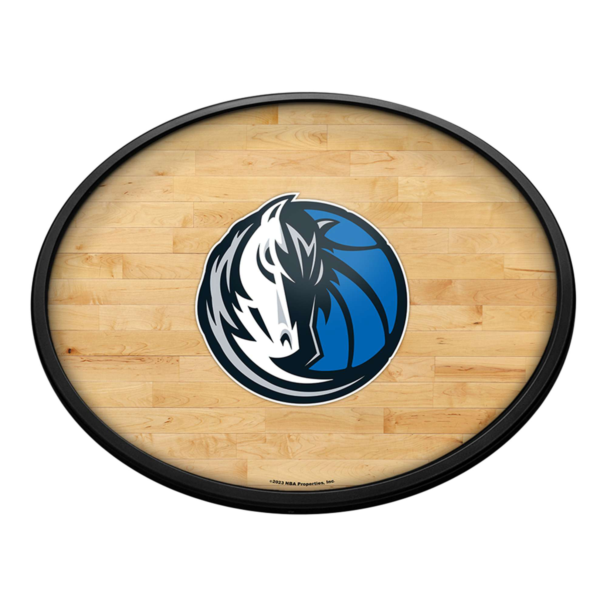 Dallas Mavericks 18'' x 14'' Slimline Illuminated Striped Oval Wall ...