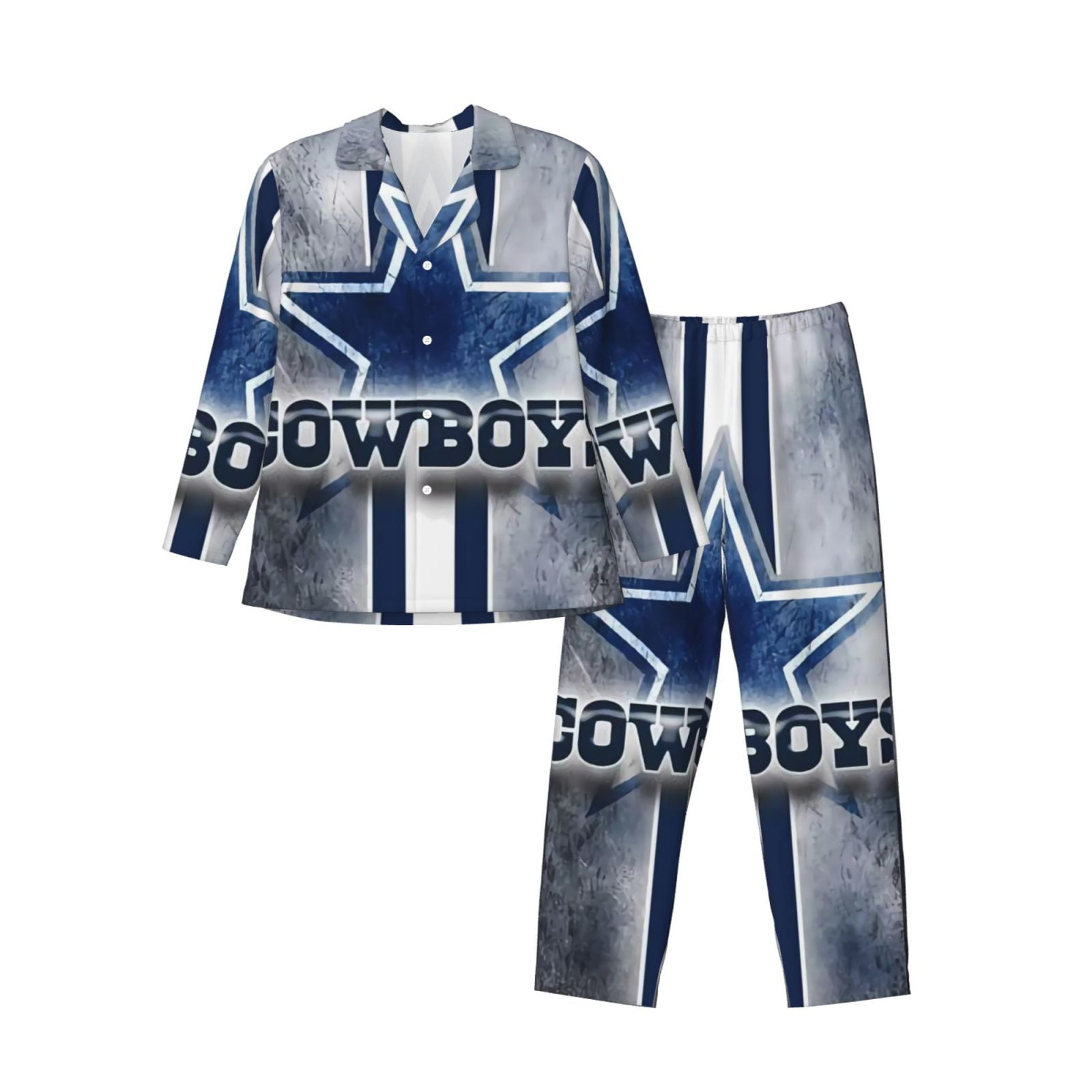 Dallas Men's Pajamas Adult Soft Long Sleeves Loose Skin-Friendly Home ...