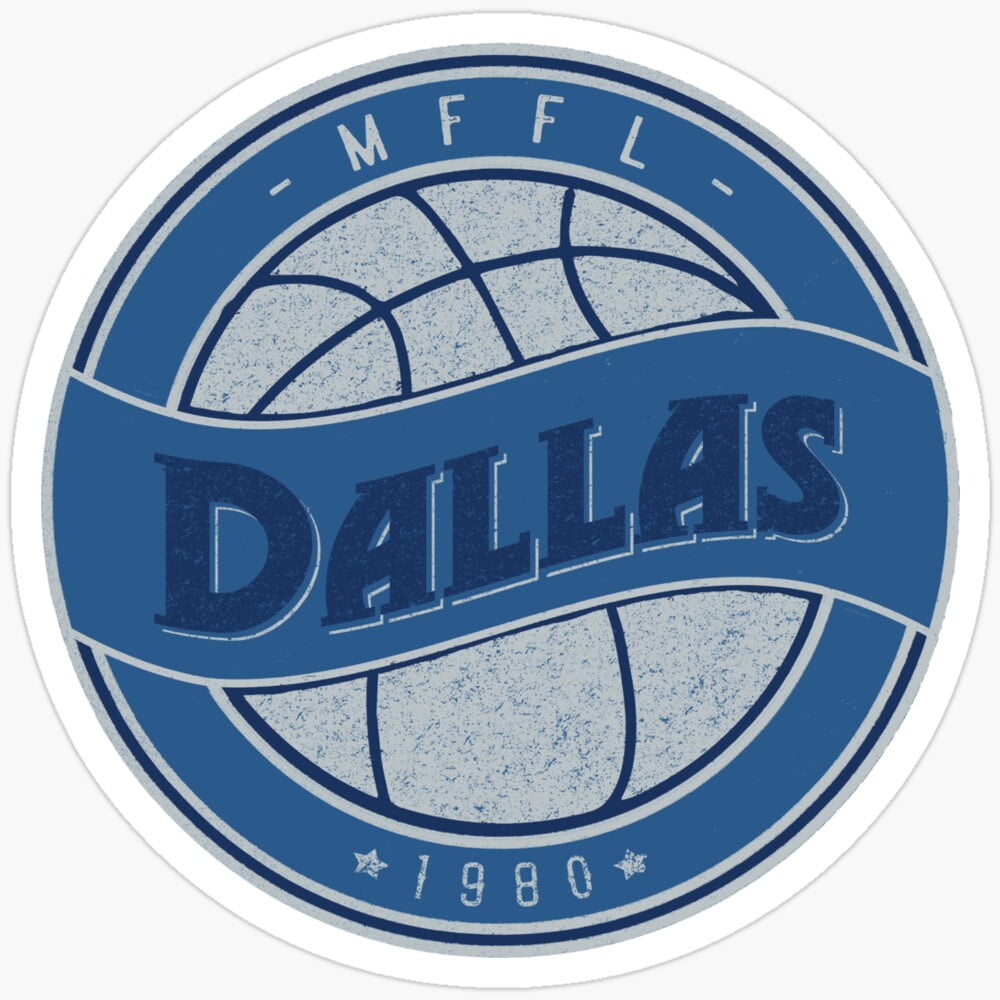Dallas Mffl Basketball Royal Blue Vintage Logo Sticker Baseball Sticker ...