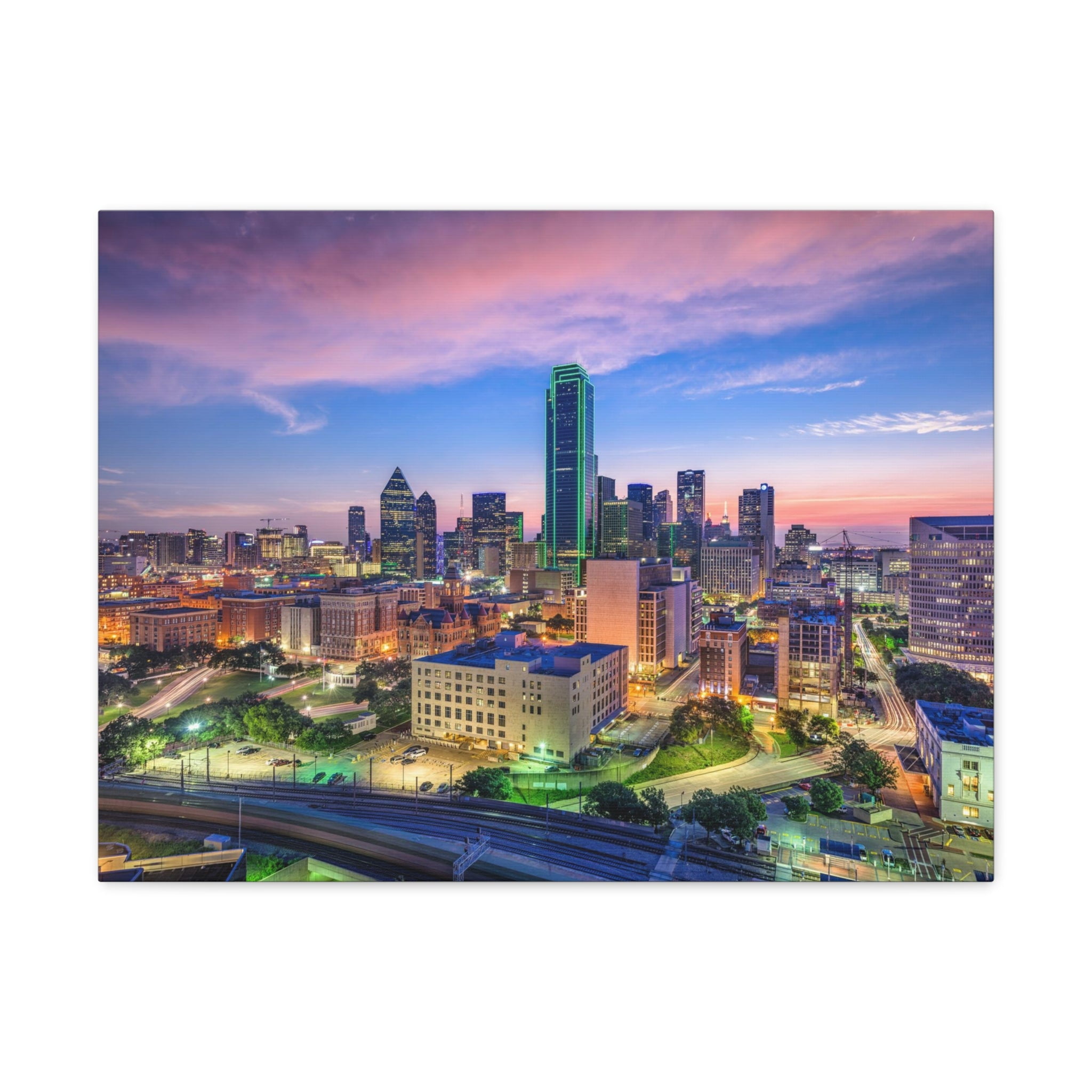 Dallas Night Skyline Canvas Artwork Breathtaking Stunning Cityscape for ...