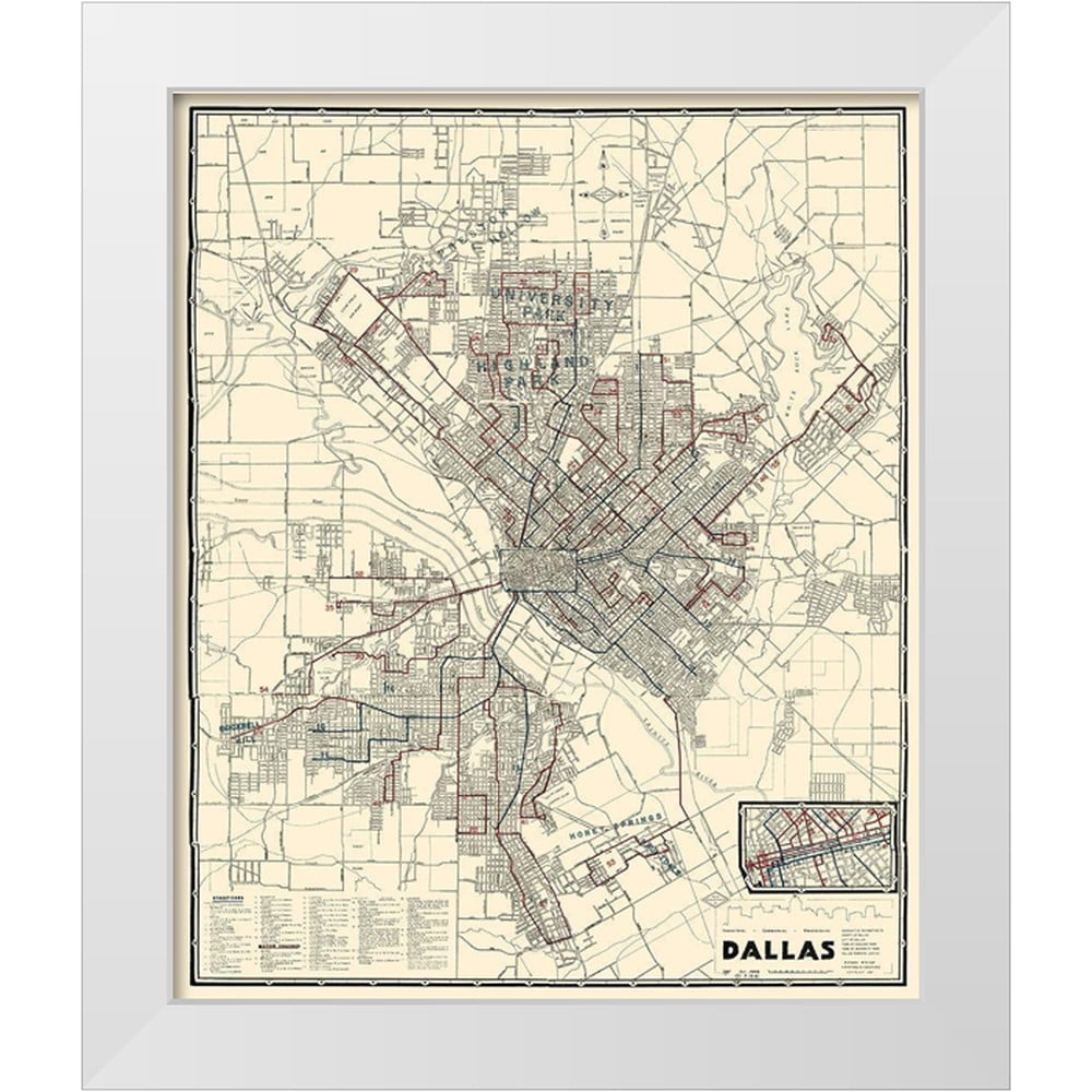 Dallas Railway 20x23 White Modern Wood Framed Museum Art Print Titled ...
