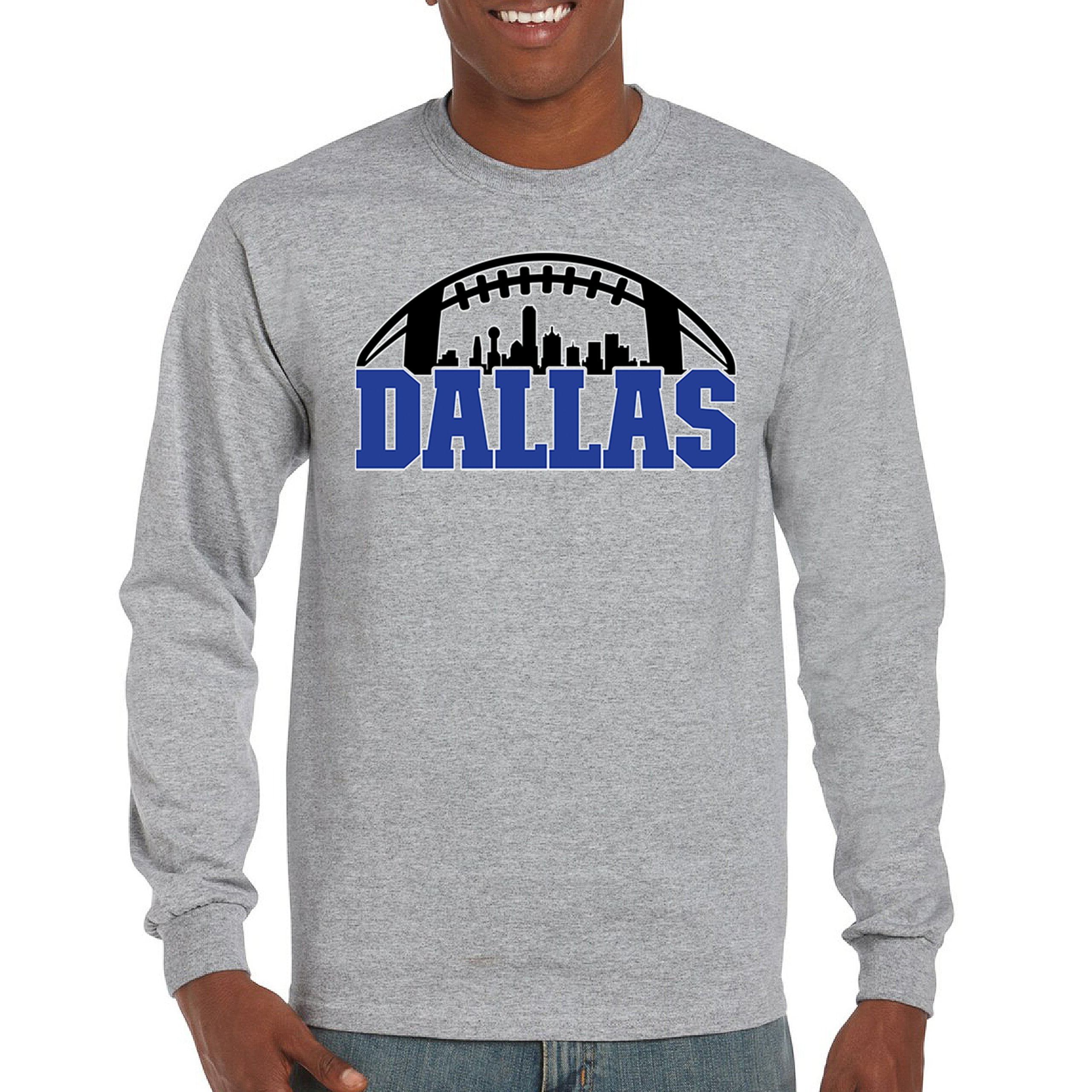 Dallas Skyline Football Long Sleeve T-shirt Texas Fantasy League Bleed ...