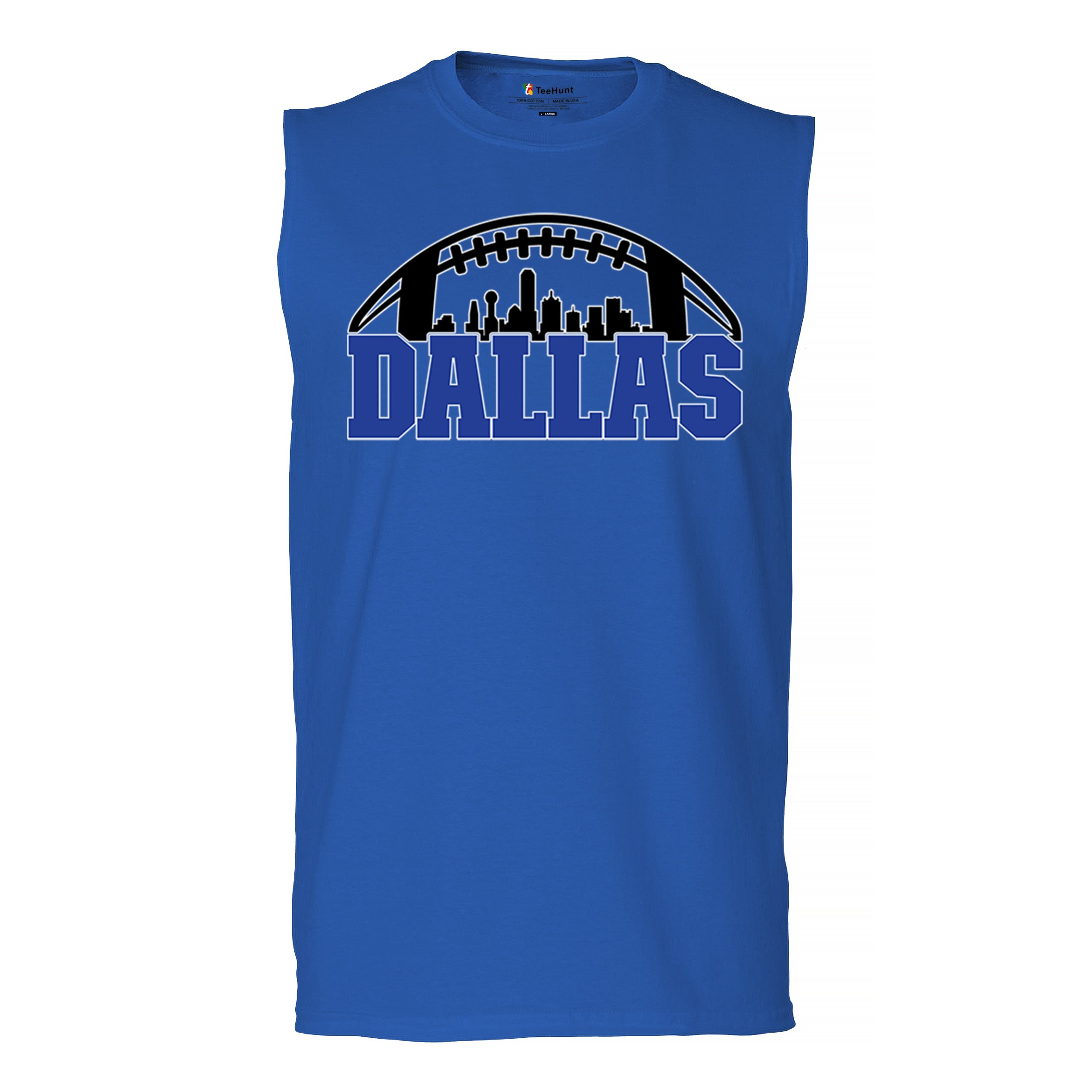 Dallas Skyline Football Muscle Shirt Texas Fantasy League Bleed Blue ...