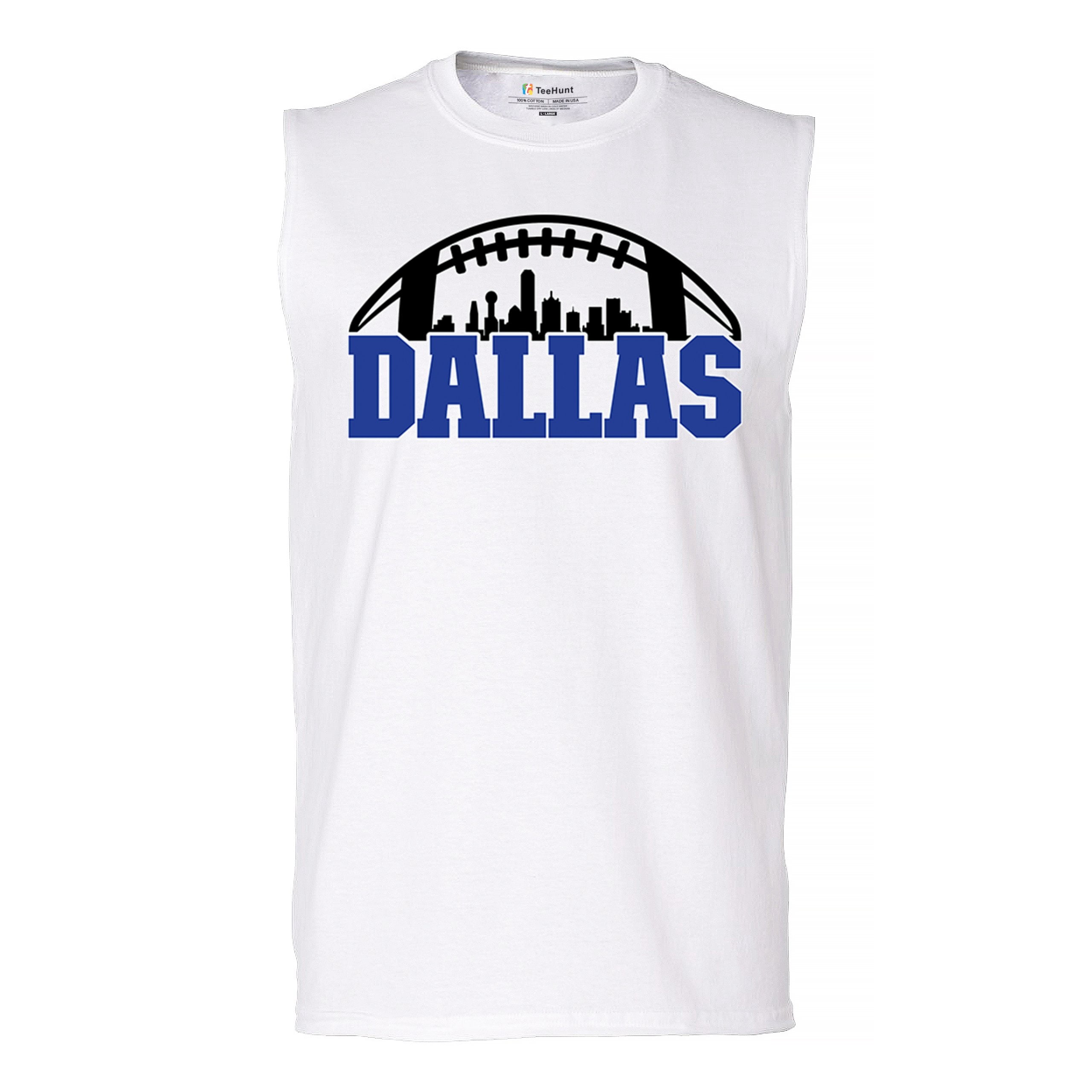 Dallas Skyline Football Muscle Shirt Texas Fantasy League Bleed Blue ...