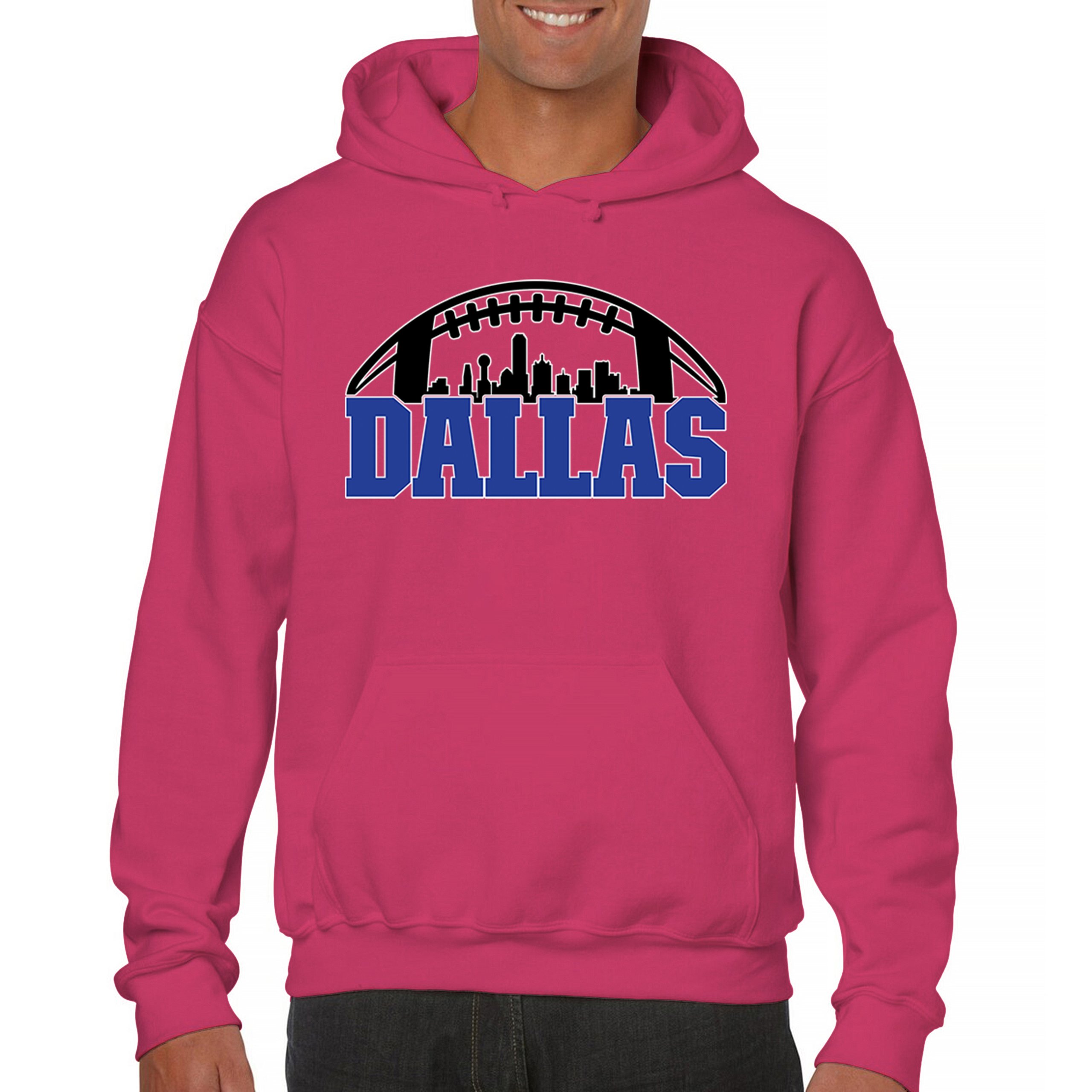 Dallas Skyline Football Sweatshirt Texas Fantasy League Bleed Blue ...