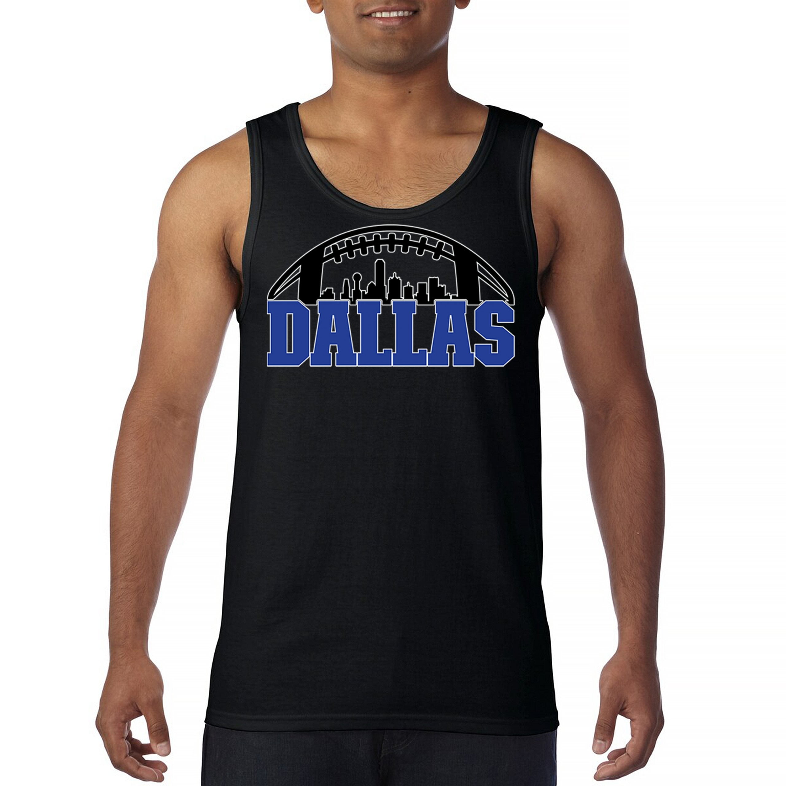 Dallas Skyline Football Tank Top Texas Fantasy League Bleed Blue ...