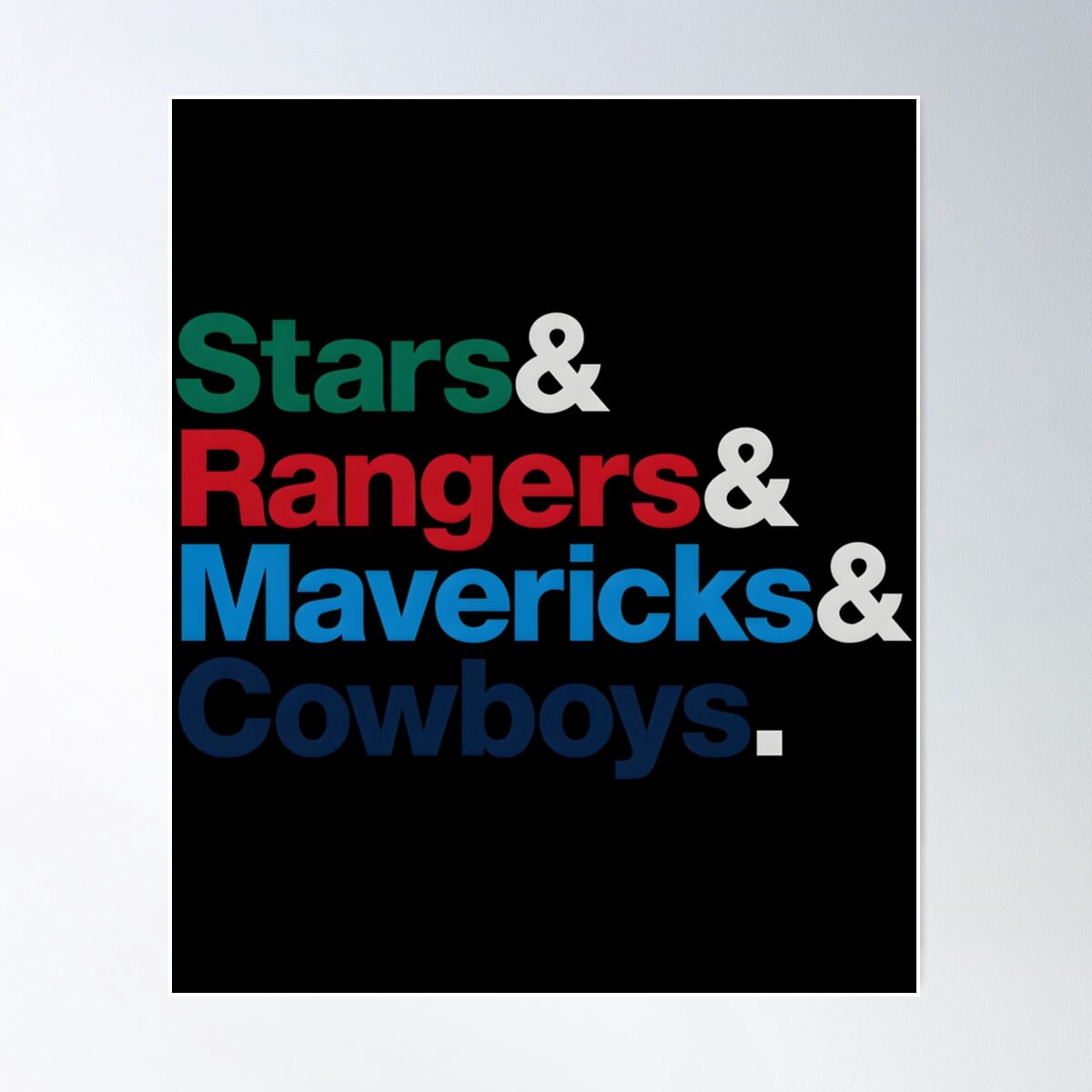 Dallas Sports Teams Essential Poster Wall Art, Modern Wall Decor For ...