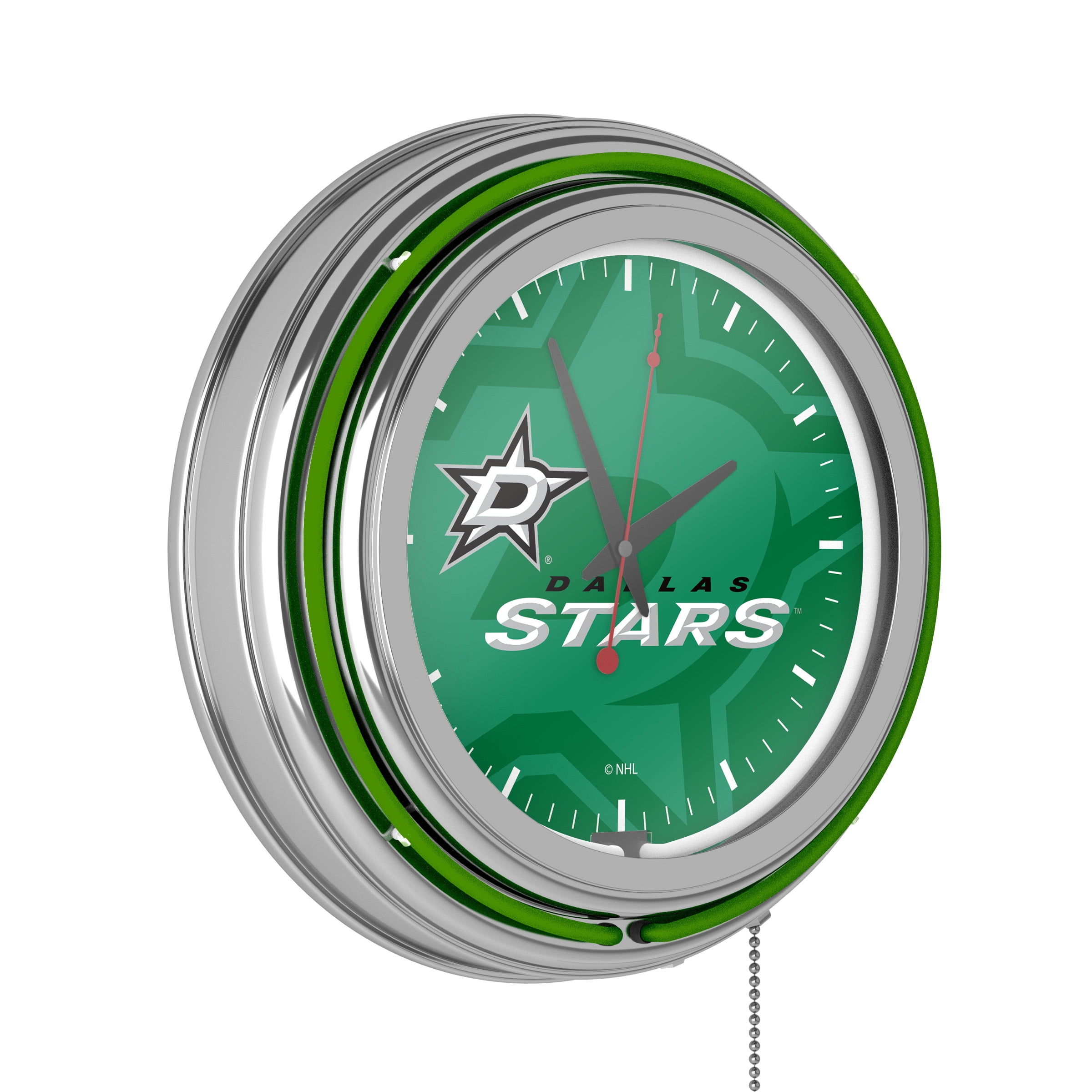 Dallas Stars Watermark Retro Neon Analog Wall Clock with Pull Chain ...