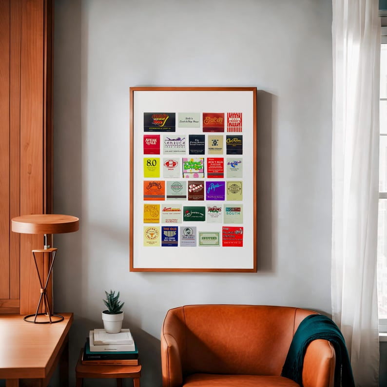 Dallas Texas Matchbook Collage Art Poster Matchbox City Wall Art ...