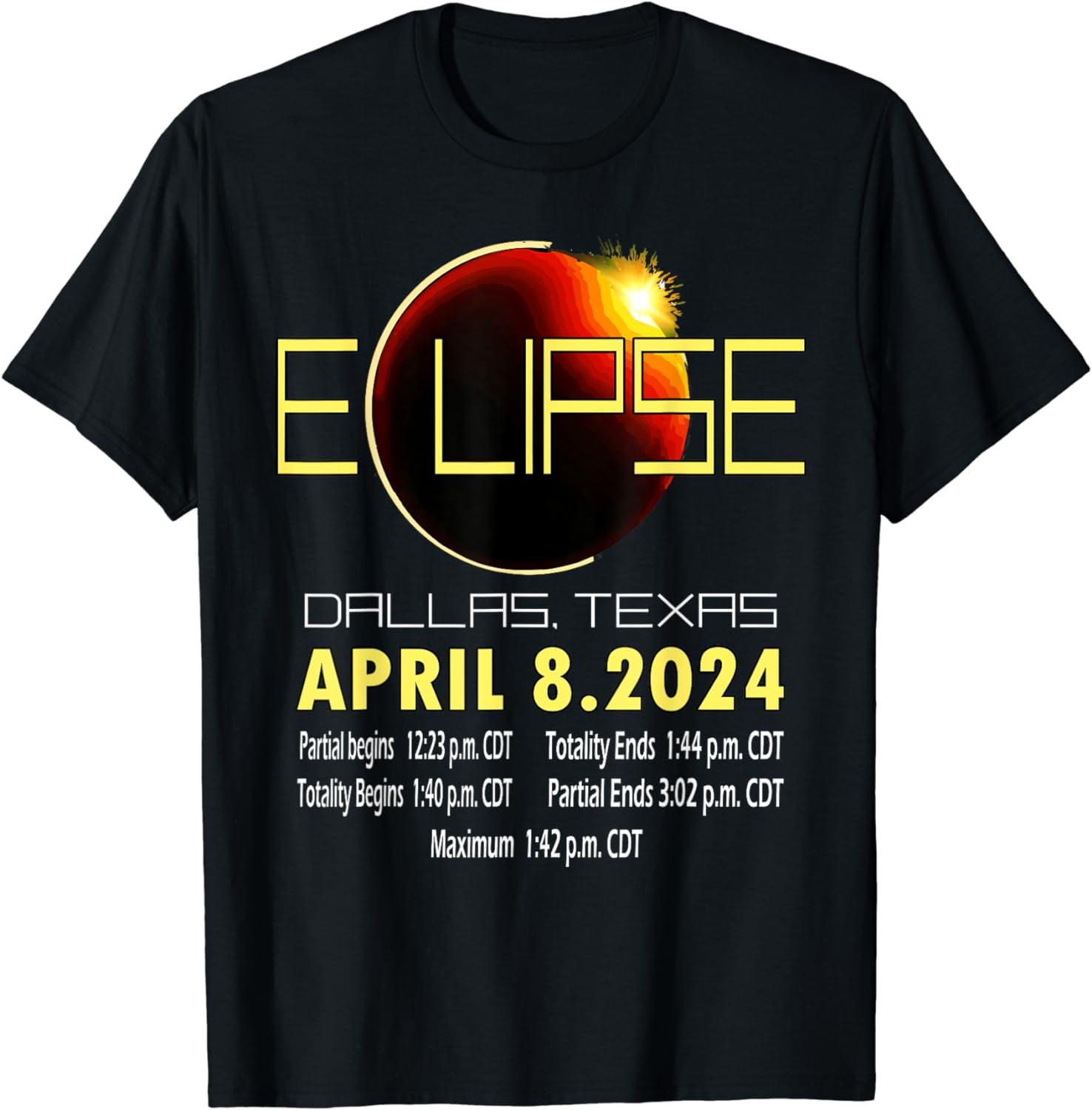 Dallas Texas Solar Eclipse 2024 Solar Eclipse Funny Texas T-Shirt ... Dallas Texas Solar Eclipse 2024 Solar Eclipse Funny Texas T-Shirt ...