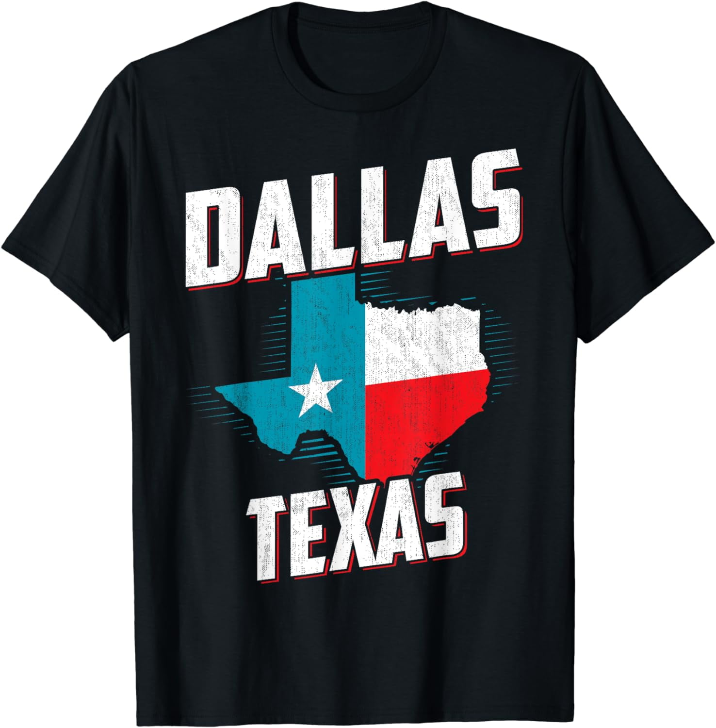 Dallas Texas Souvenirs Shirt Flag Map of Texas State Pride T-Shirt ...