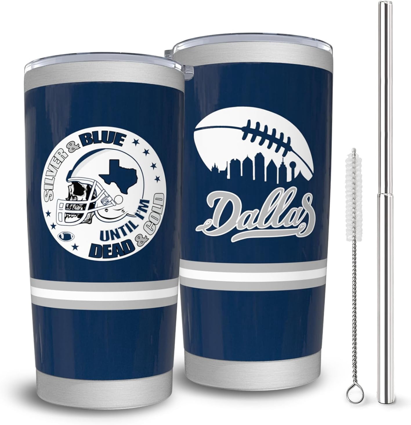 Dallas Tumbler Cup with Lid and Straw - Dallas Gifts for Men -20oz ...